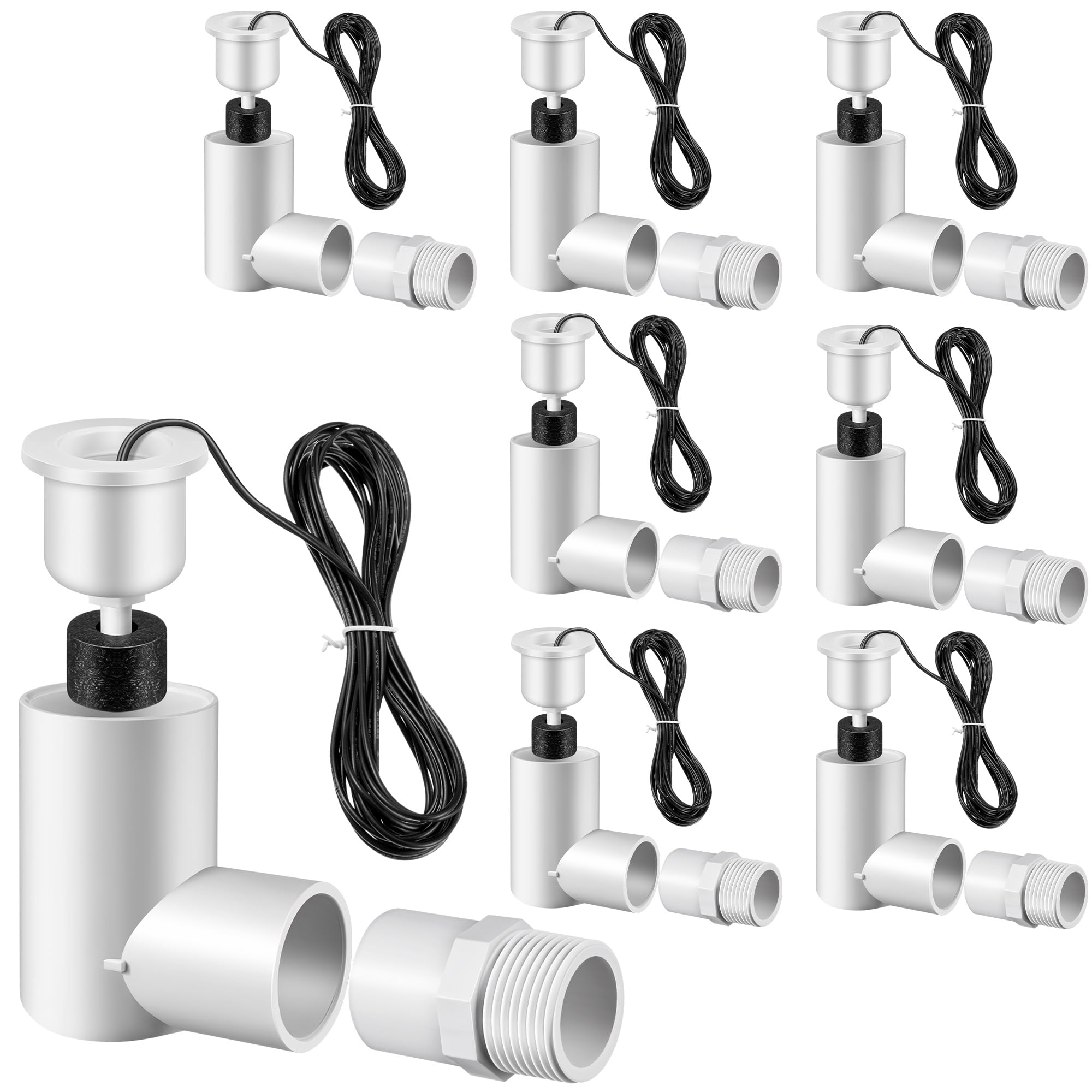 Feekoon 8 Pack SS2 Float Switch L Shape, AC Float Switch with 3/4 Inch ...