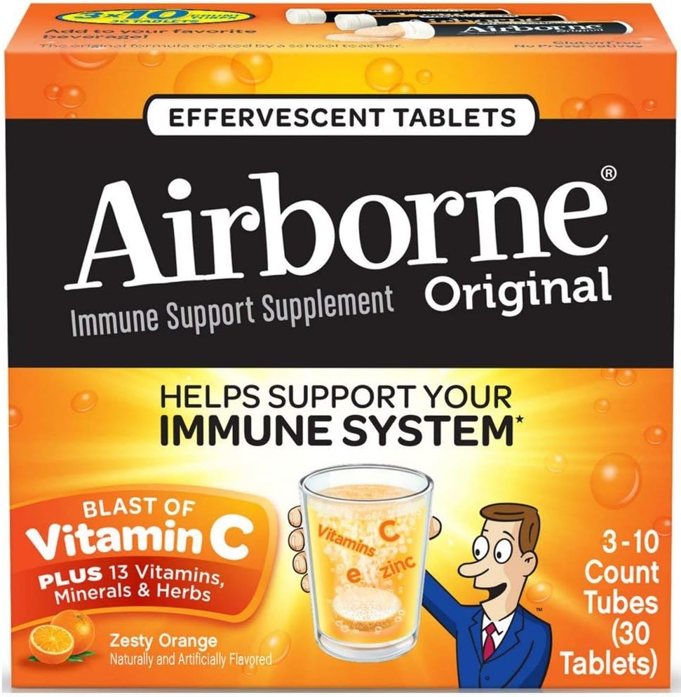 AirBorne, Effervescent Tablets, Zesty Orange, 30 Tablets – BigaMart