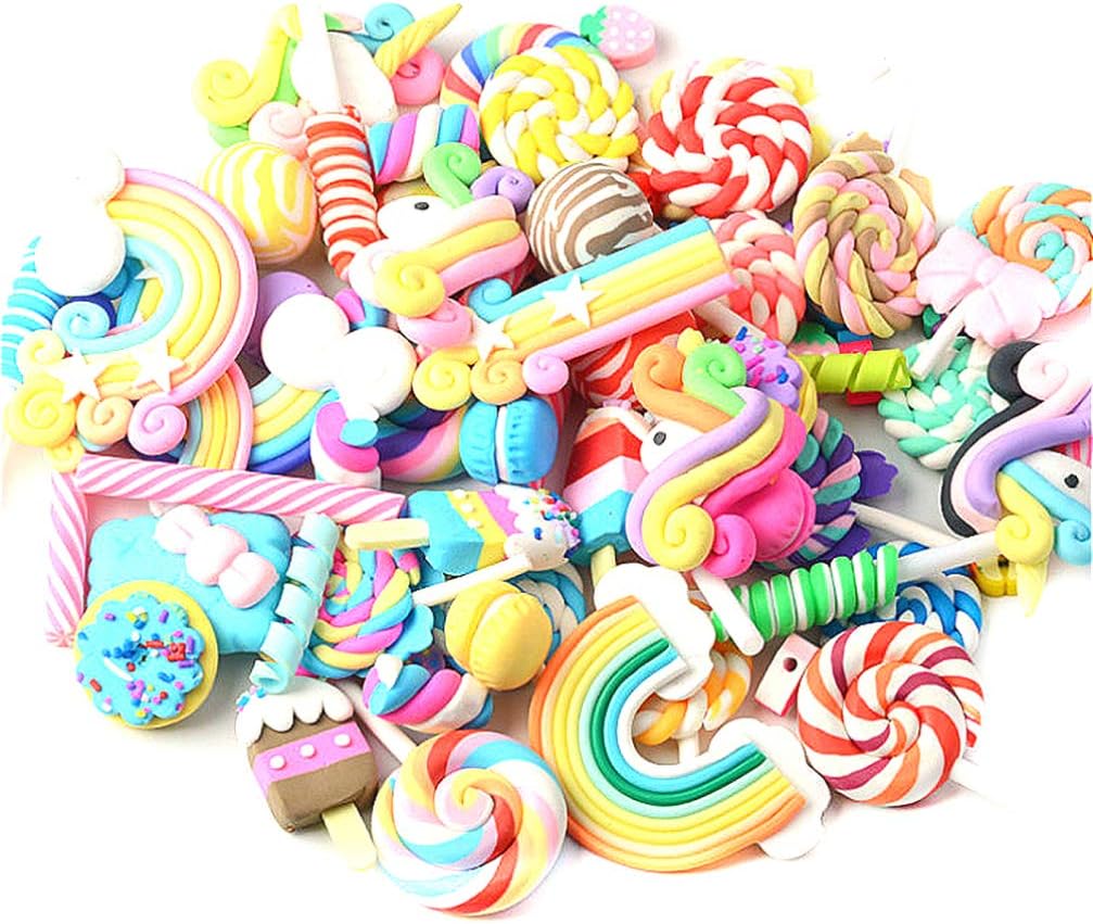Exceart Slime Charms Set Candy Sweets Resin Flatback Slime Beads DIY ...