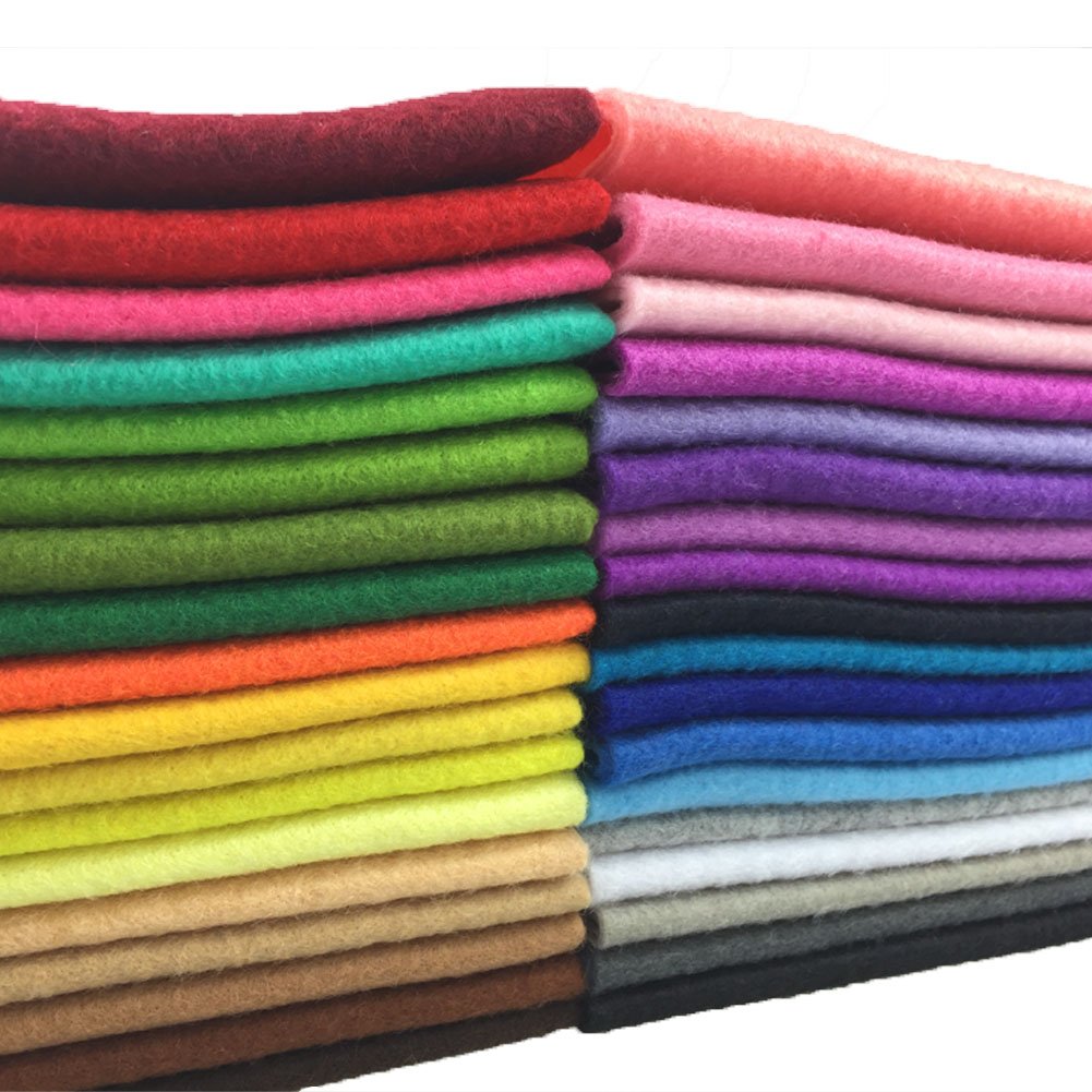 flic-flac 36pcs 1.4mm Soft Felt Fabric Sheet Assorted Color Felt Pack ...