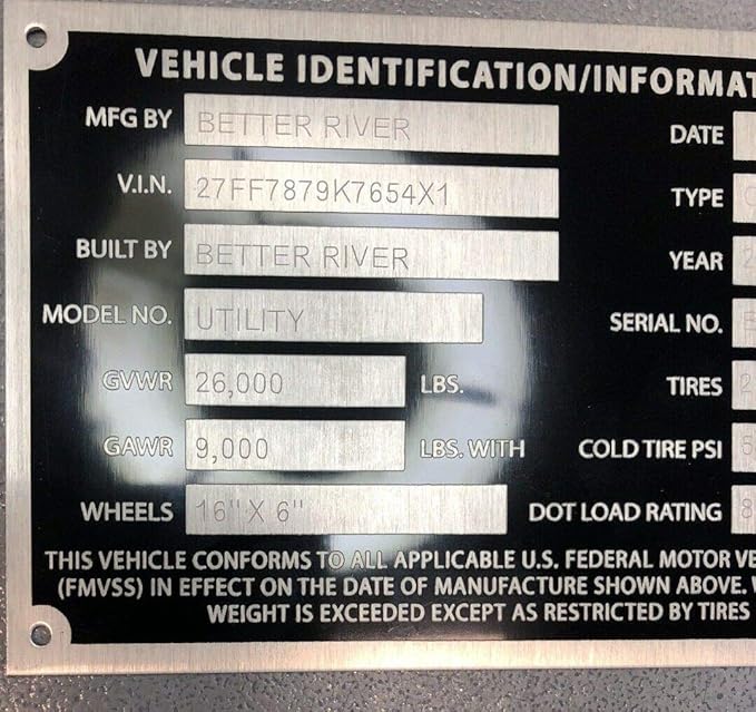 Amazon.com: Decal USA 1 Car Hauler Semi Trailer Special ID Tag Plate ...