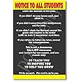 Amazon.com: Notice to All Students - Classroom Motivational Poster ...