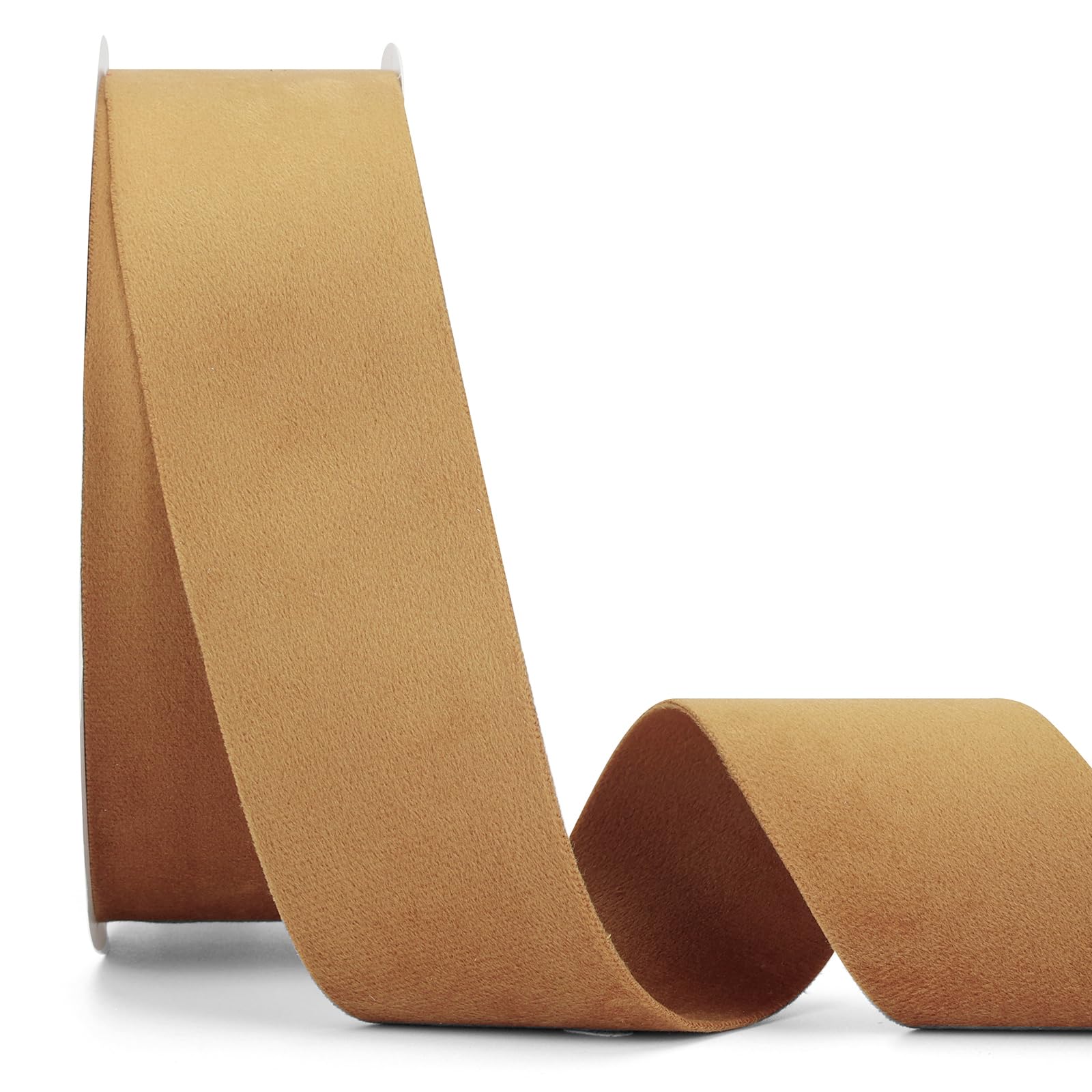 Ewaymado Light Khaki Velvet Ribbon Double Faced 2 Inch x 20Yd,Great for ...