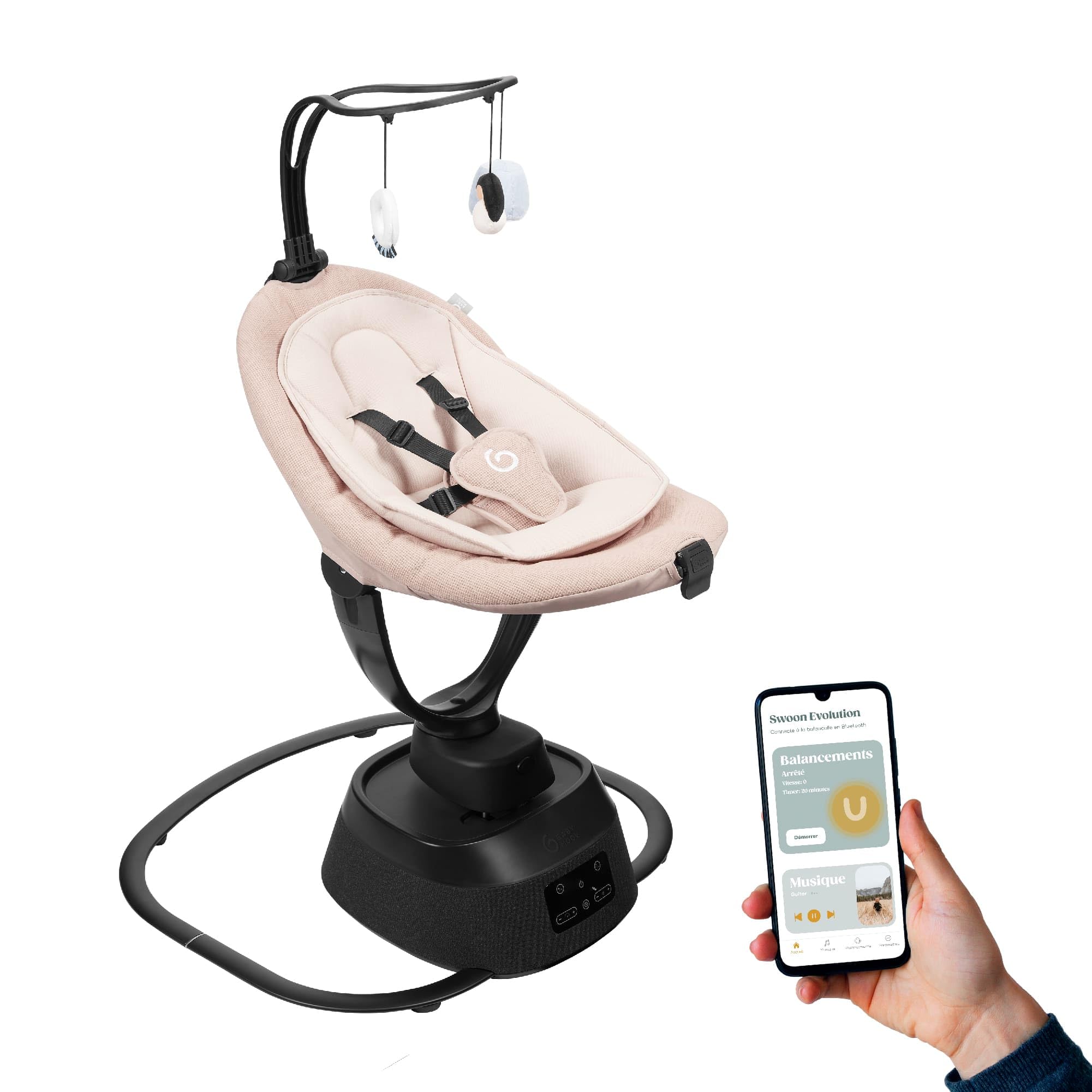 Babymoov Swoon Evolution Smart Baby Swing, Bluetooth-Connected, 8 ...