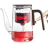Amazon.com | Enchanti Tea pot with Strainer 800 ML – One-Touch Filter Separation, Magnetic ...