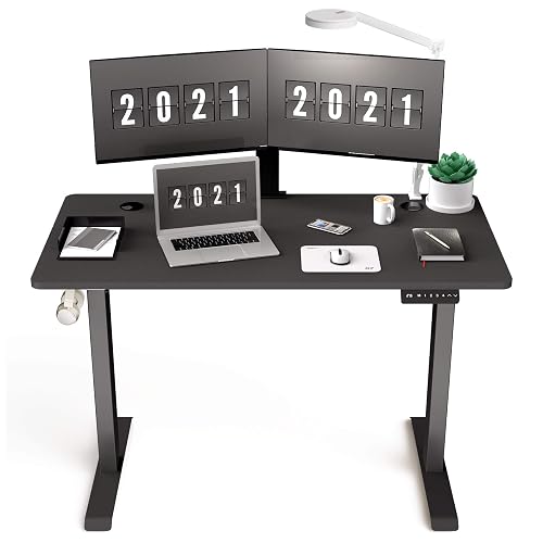 HisoHu Electric Height Adjustable Standing Computer Desk, Ergonomic Sit ...