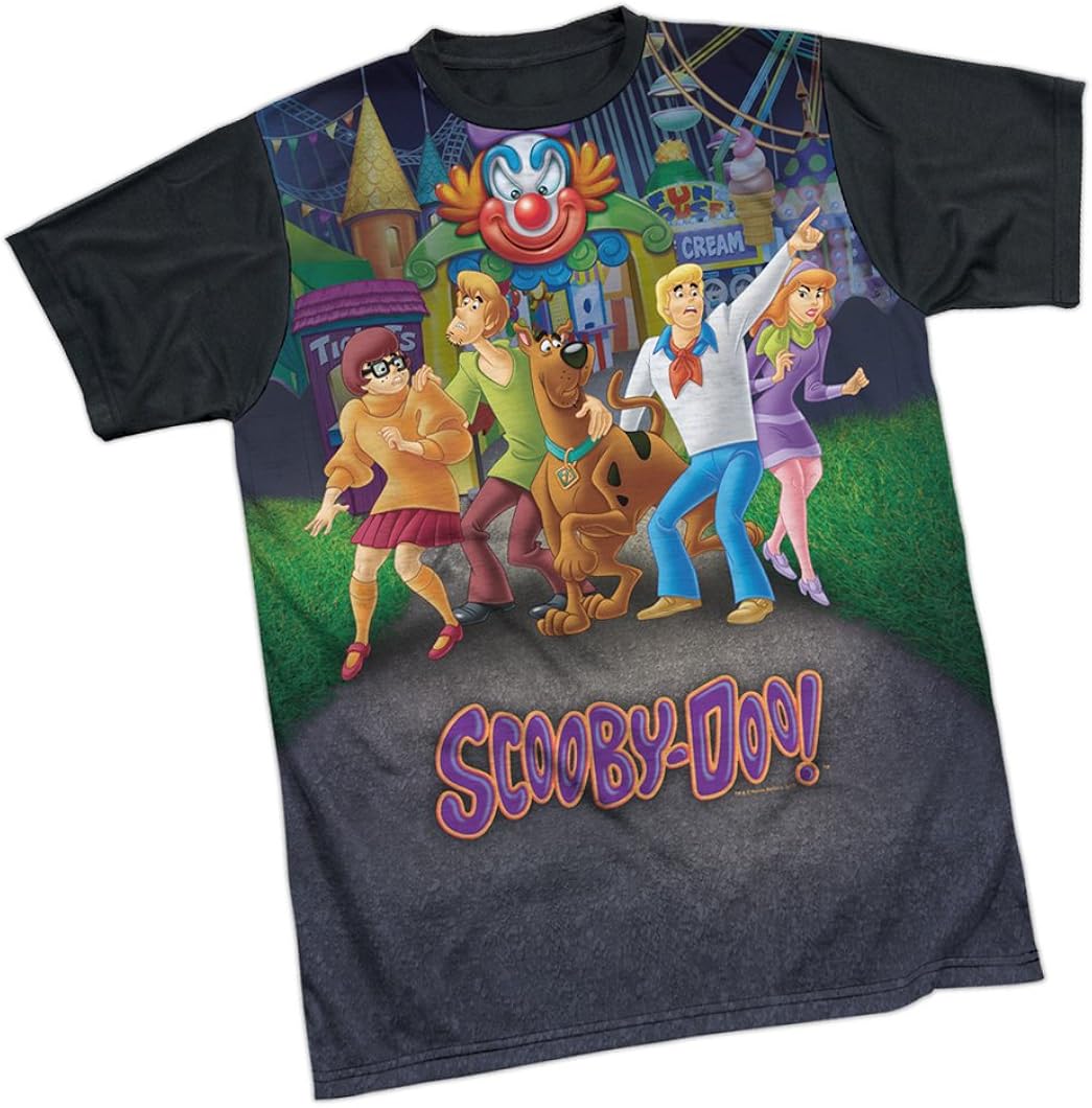 Amazon.com: Scooby Doo Amusement Park Black Back Sports Fabric T-Shirt ...