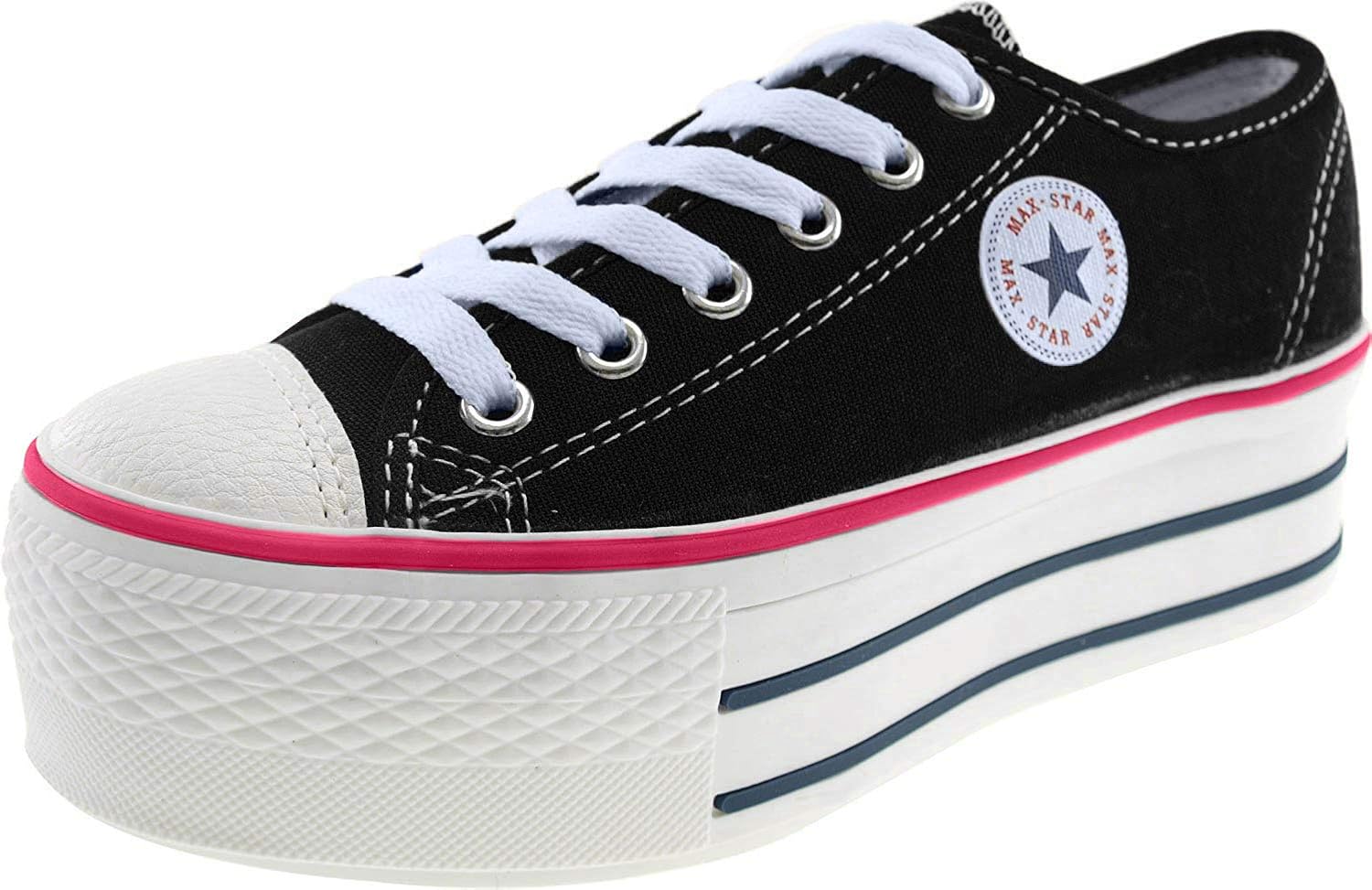 Maxstar Low-top Platform Canvas Sneakers Shoes: Amazon.ca: Shoes & Handbags