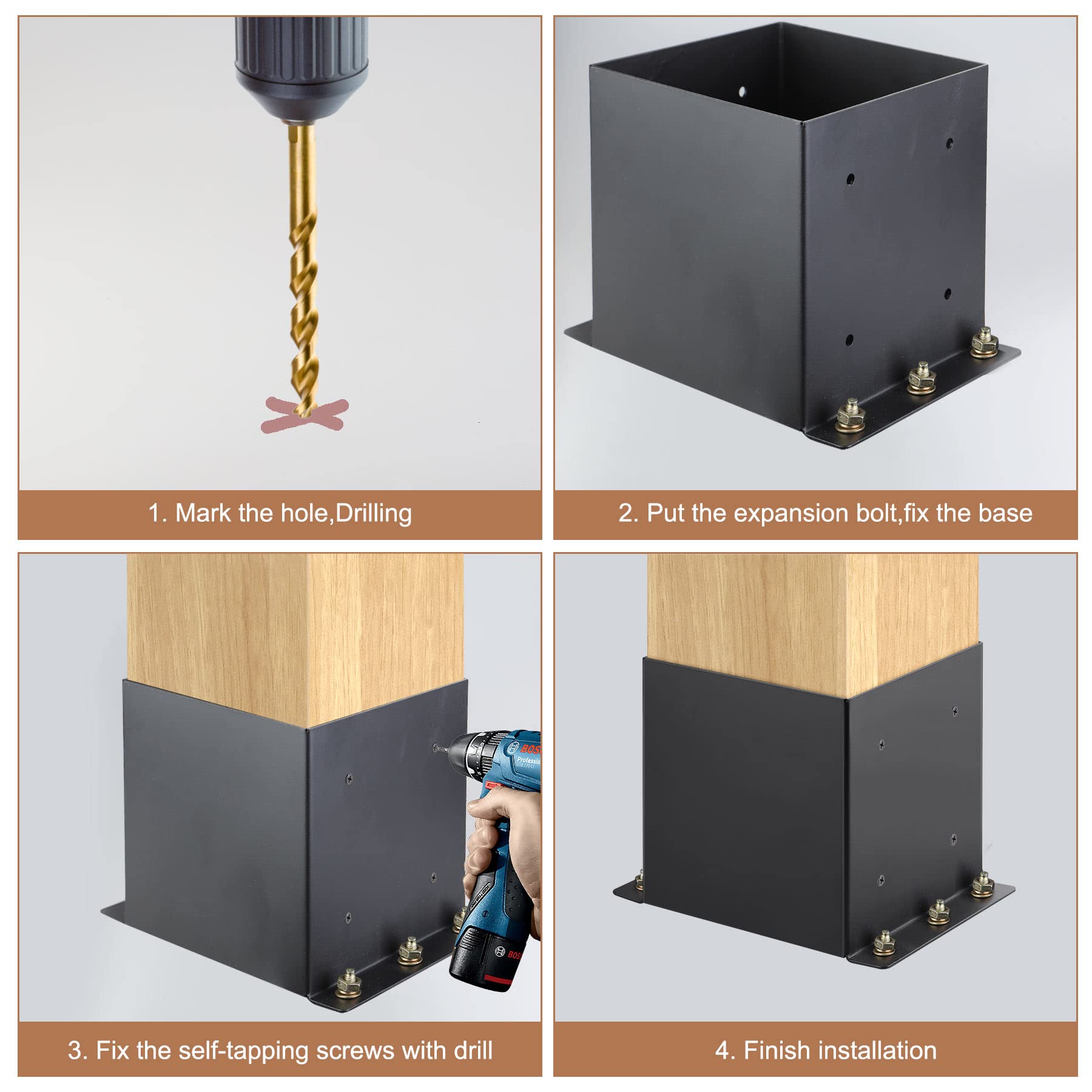 Mua Loyesm 6x6 Post Base for Wood Post and Beams,2Pack Deck Post Base ...