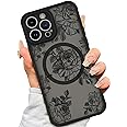 Amazon.com: AIGOMARA Case for iPhone 13 Pro Max [Compatible with MagSafe] Black Flower Floral ...