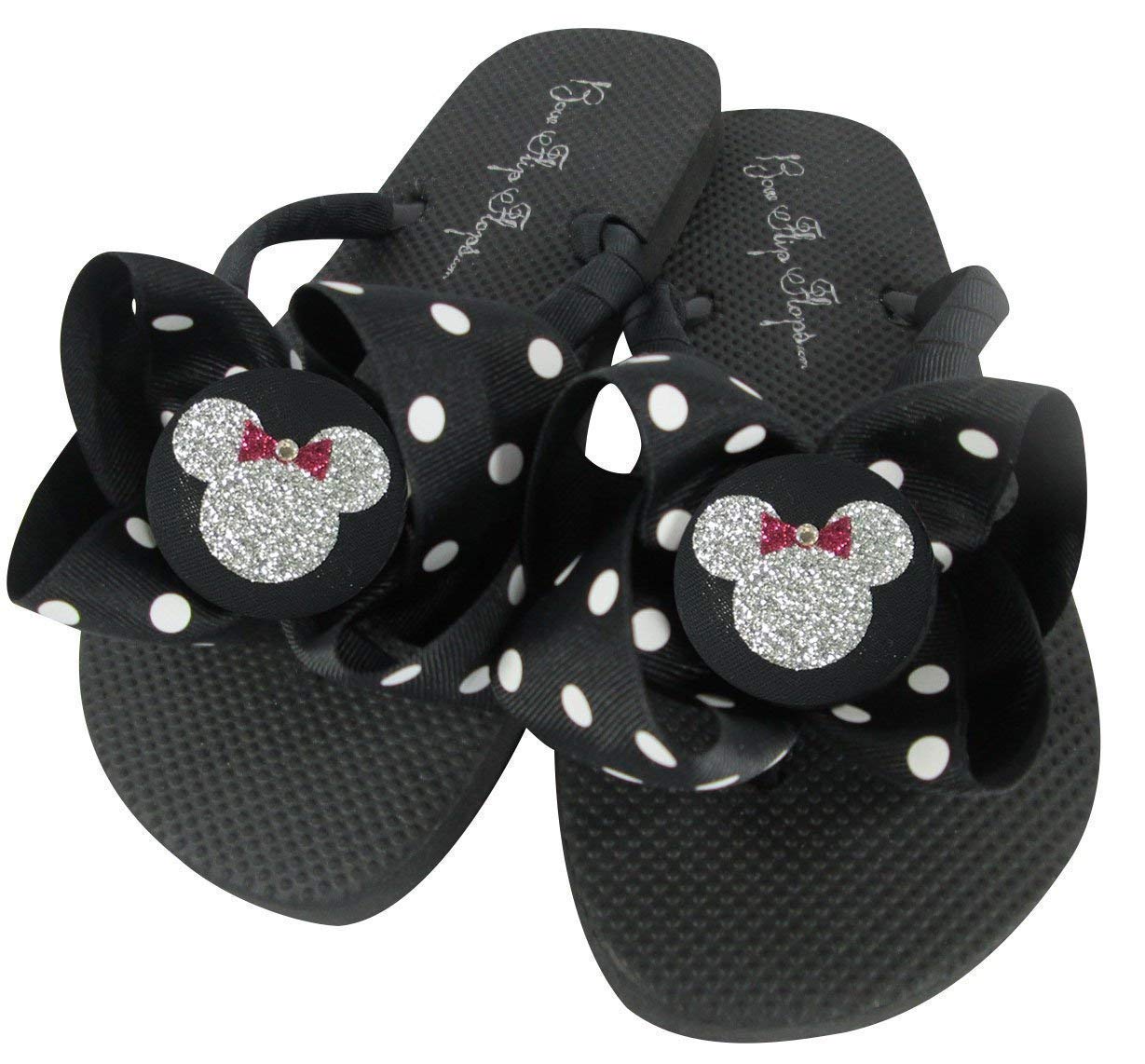Amazon.com: Minnie Mouse Glitter Bow Flip Flops: Handmade