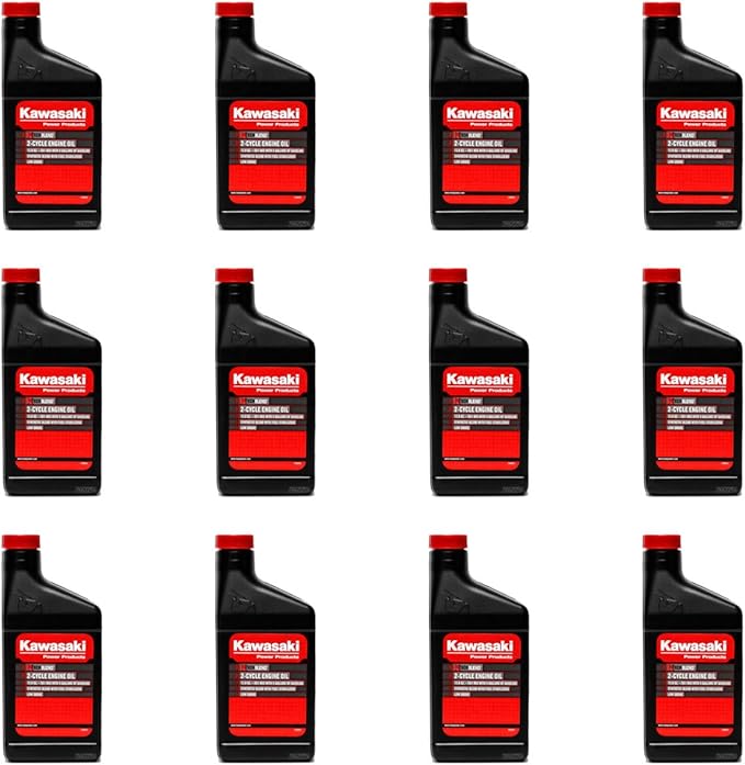Amazon.com : Kawasaki 12PK Motor Engine Oil 12.8 oz Bottle 2 Cycle Mix ...