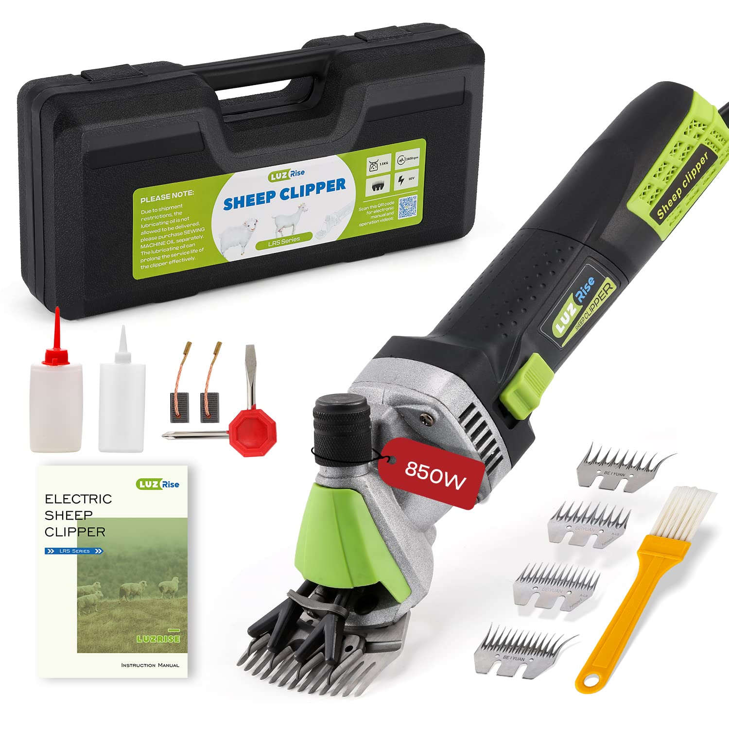 6-speed Shearing Machine Luzrise Professional Sheep Shears 850W - 6 ...