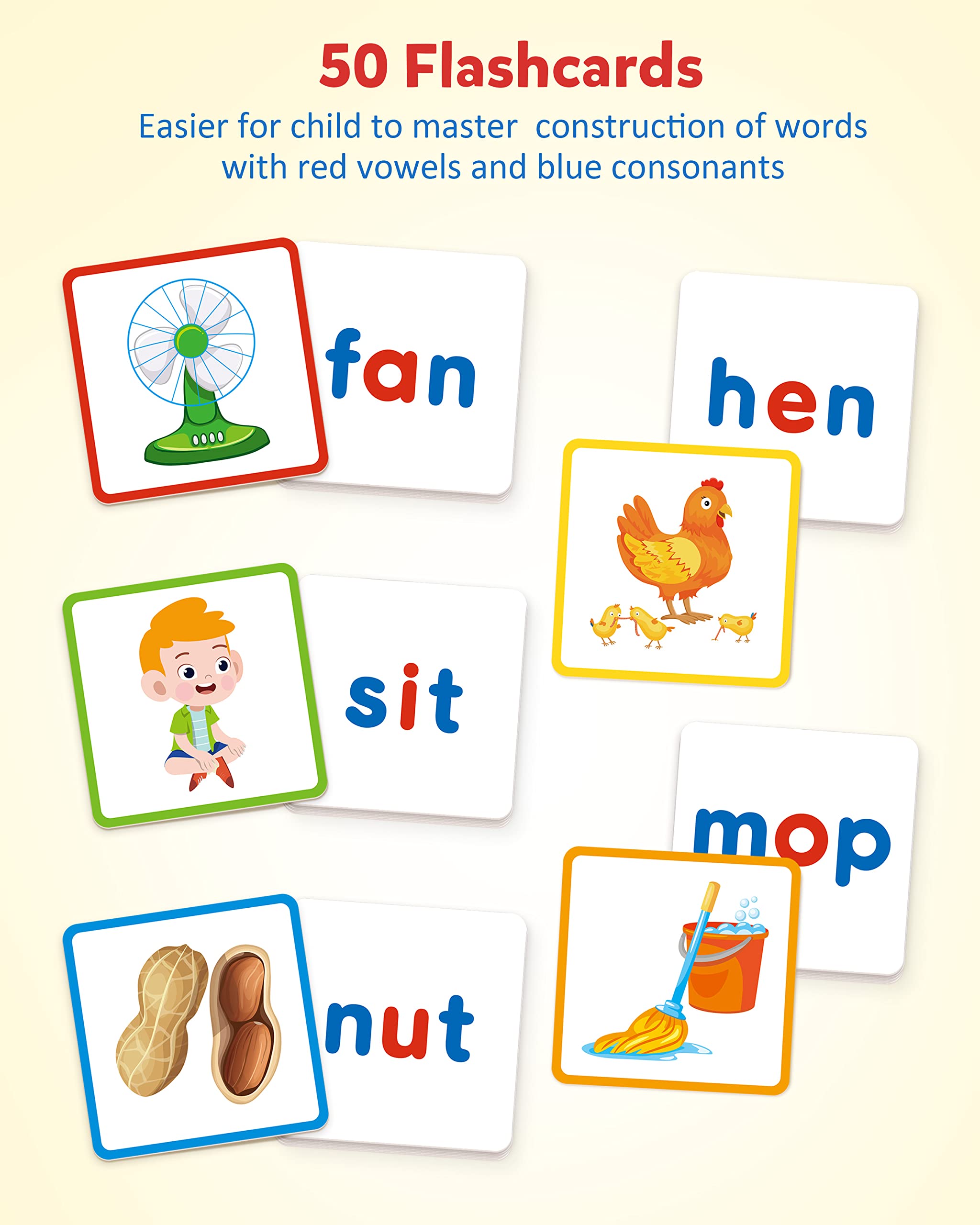 Mua Coogam CVC Sight Words Magnetic Letters Flashcards, Short Vowel ...