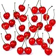Amazon.com: Styquenzer 50 Pcs Artificial Red Cherries, Simulation ...