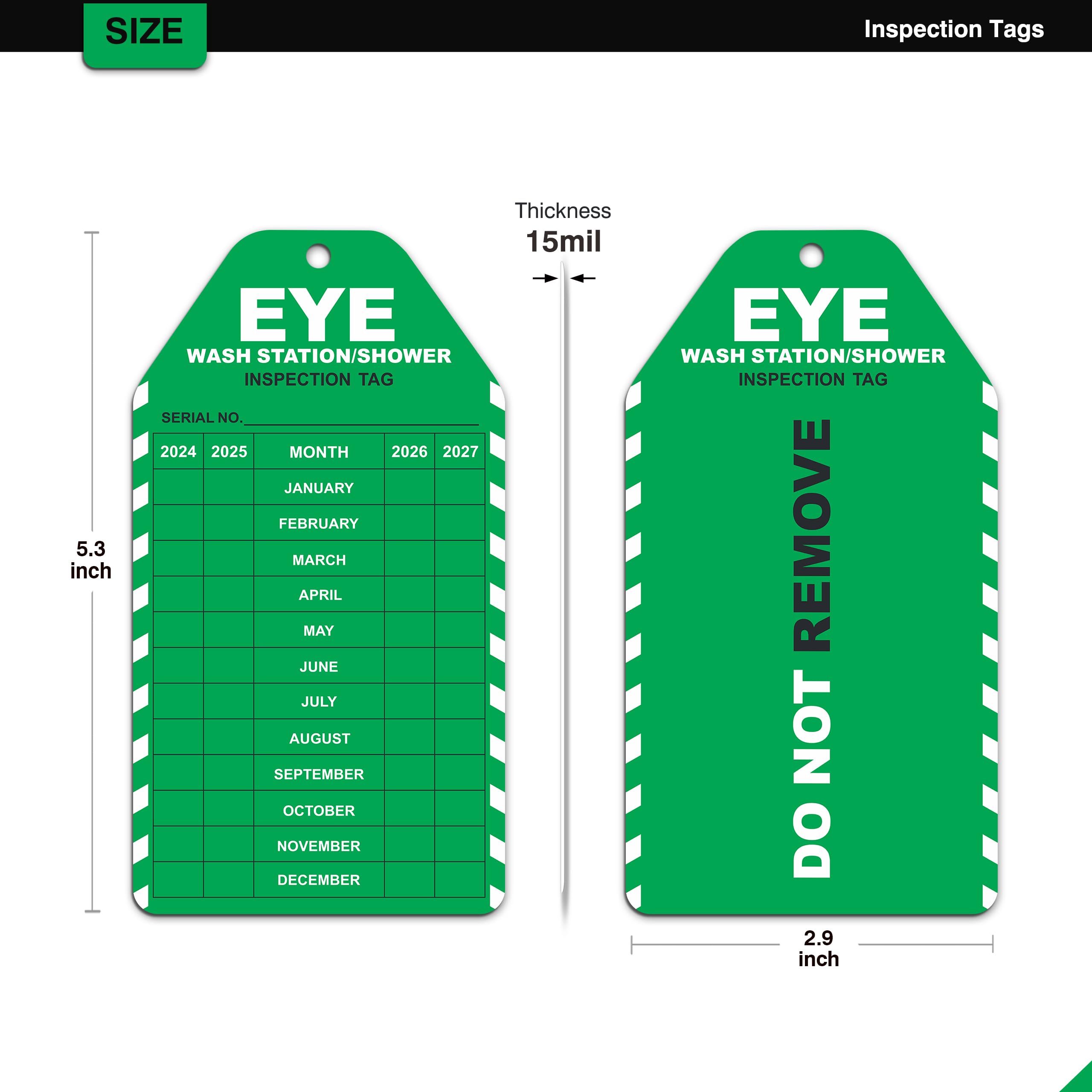 Mua Eye Wash Station Inspection Tags 25 Pack, 2024-2027 Yearly Monthly ...