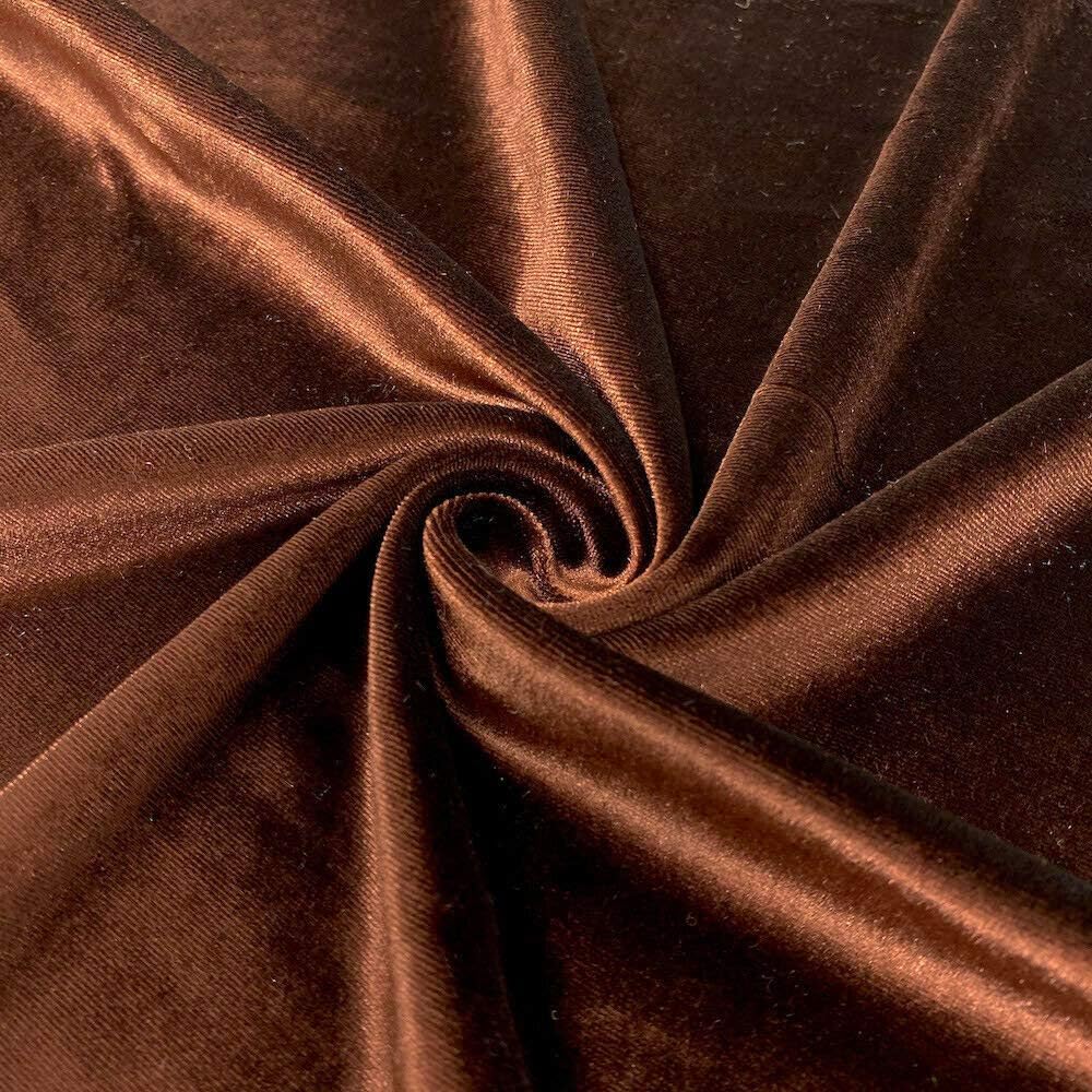 Bini Fabrics Brown Velvet Dress Fabric Plain Velvet Material 44/45 ...