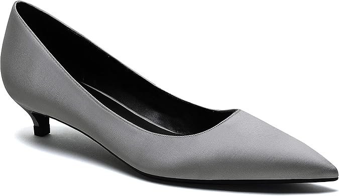 soulength Escarpin Petit Talon Femme 3Cm Satin Kitten-Heel Escarpin ...