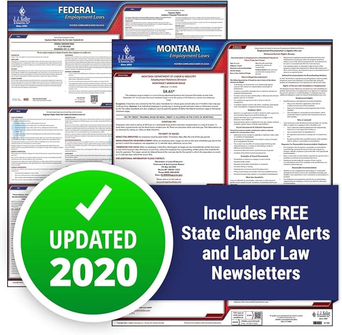 Amazon.com : 2020 Montana State and Federal Labor Law Poster Set ...