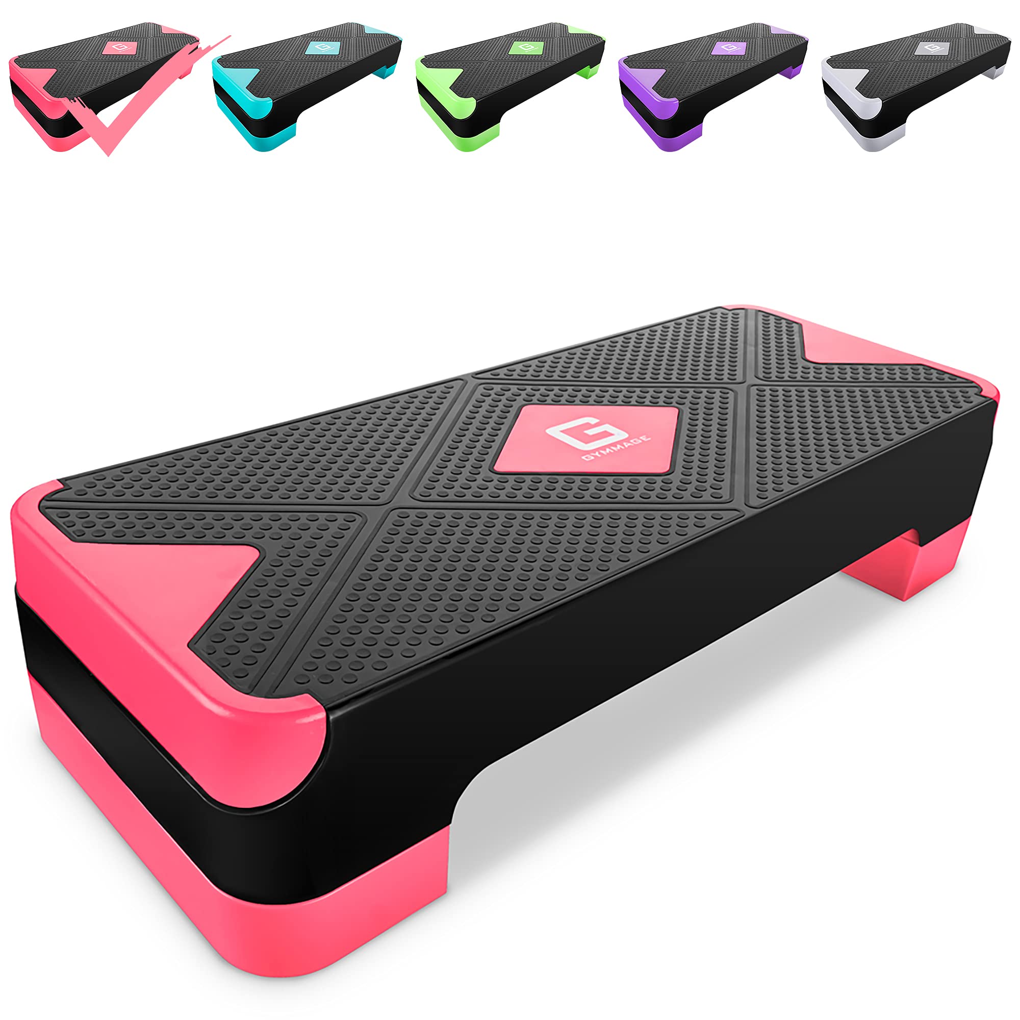 GYMMAGE Adjustable Workout Aerobic Stepper, Aerobic Exercise Step ...