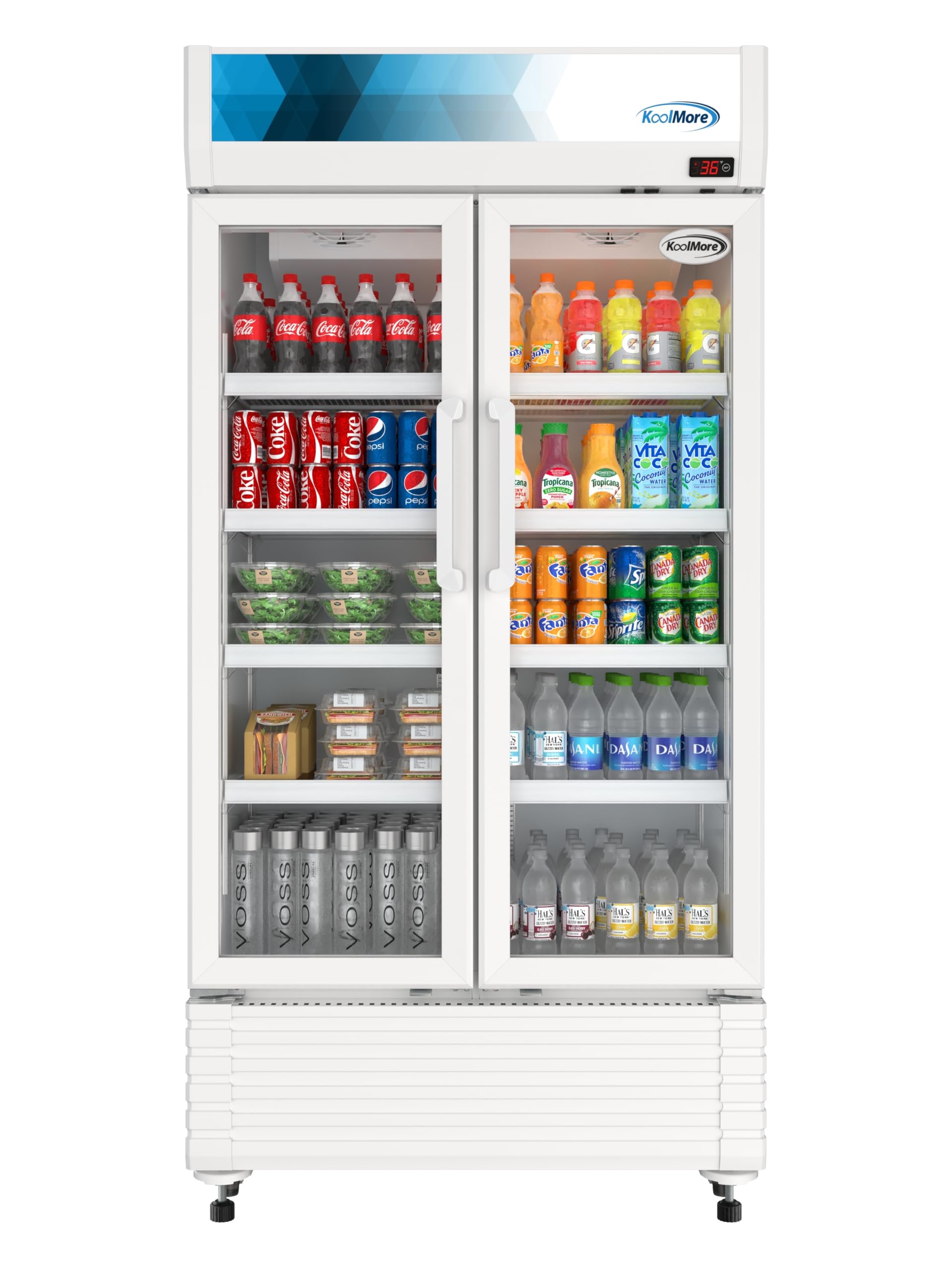 KoolMore KM-MDR-2GD-39 39 in. Commercial 2-Glass Door Merchandiser ...