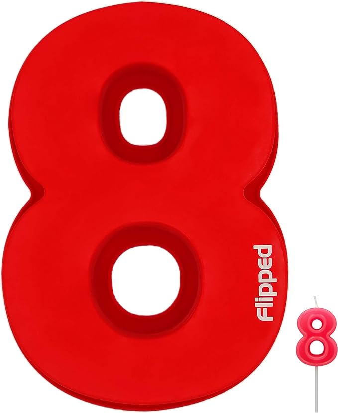 Flipped Extra Large Silicone Number 8 Cake Tin Mould | Free Candle | 0 ...