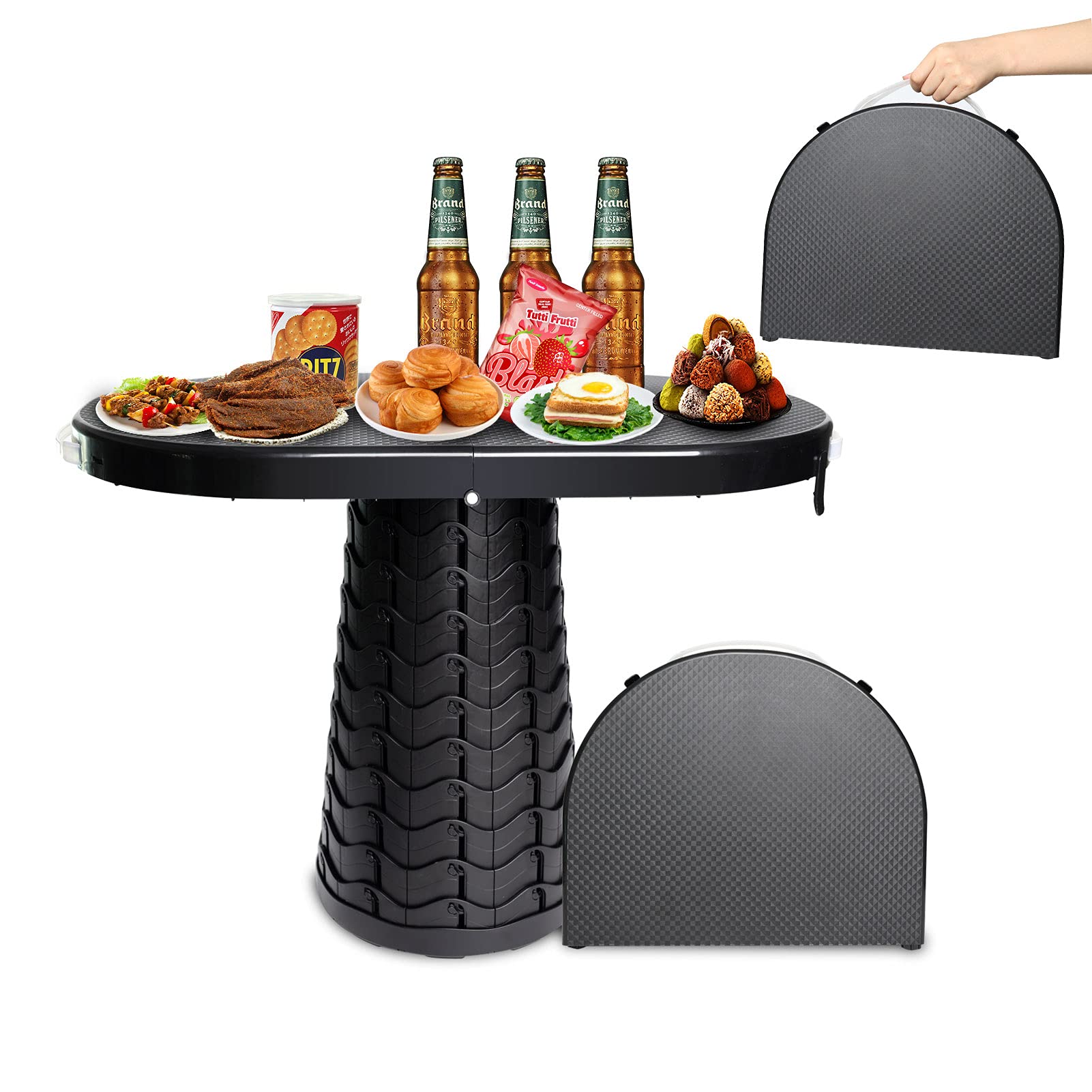 Deer's Life Small Portable Collapsible Table and Stool, Folding ...