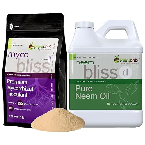 Neem Bliss (1 Gallon) + Myco Bliss Powder (5lbs) - Mycorrhizal Fungi ...
