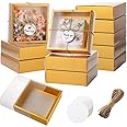 Amazon.com: Roowest 50 Sets Kraft Gift Boxes Rectangle Kraft Paper ...