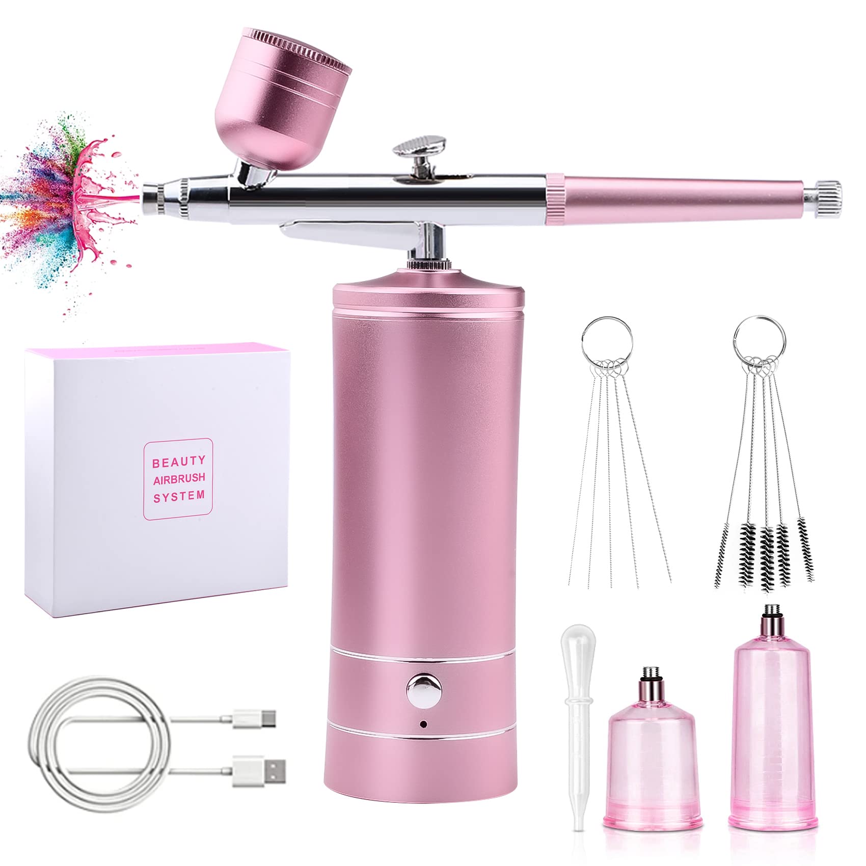 Daakro Cordless Airbrush Set - Portable Rechargeable Airbrush Kit with ...