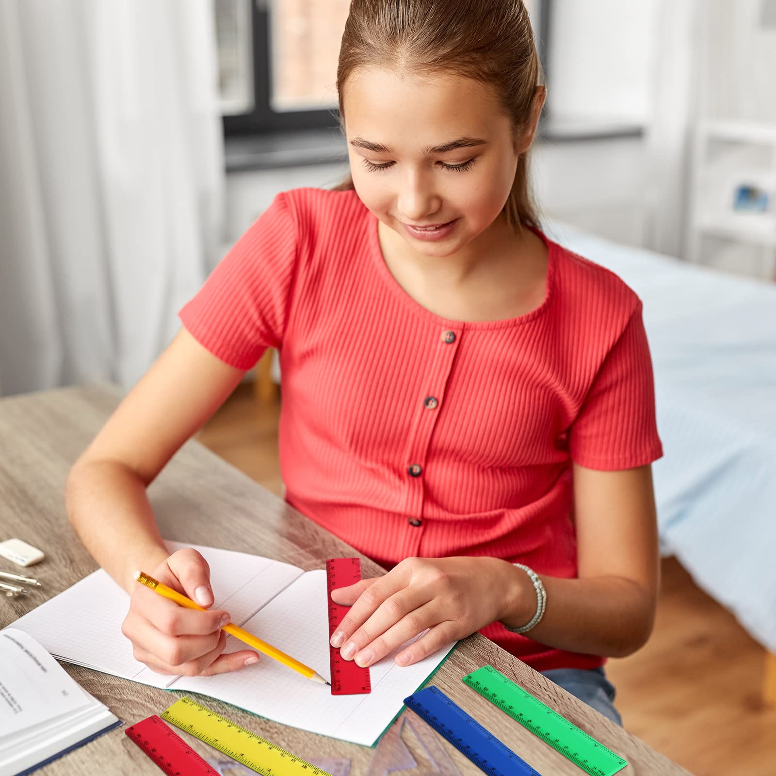 Mua 32 Packs 6 Inch Rulers Small Ruler Assorted Colors Small Plastic ...