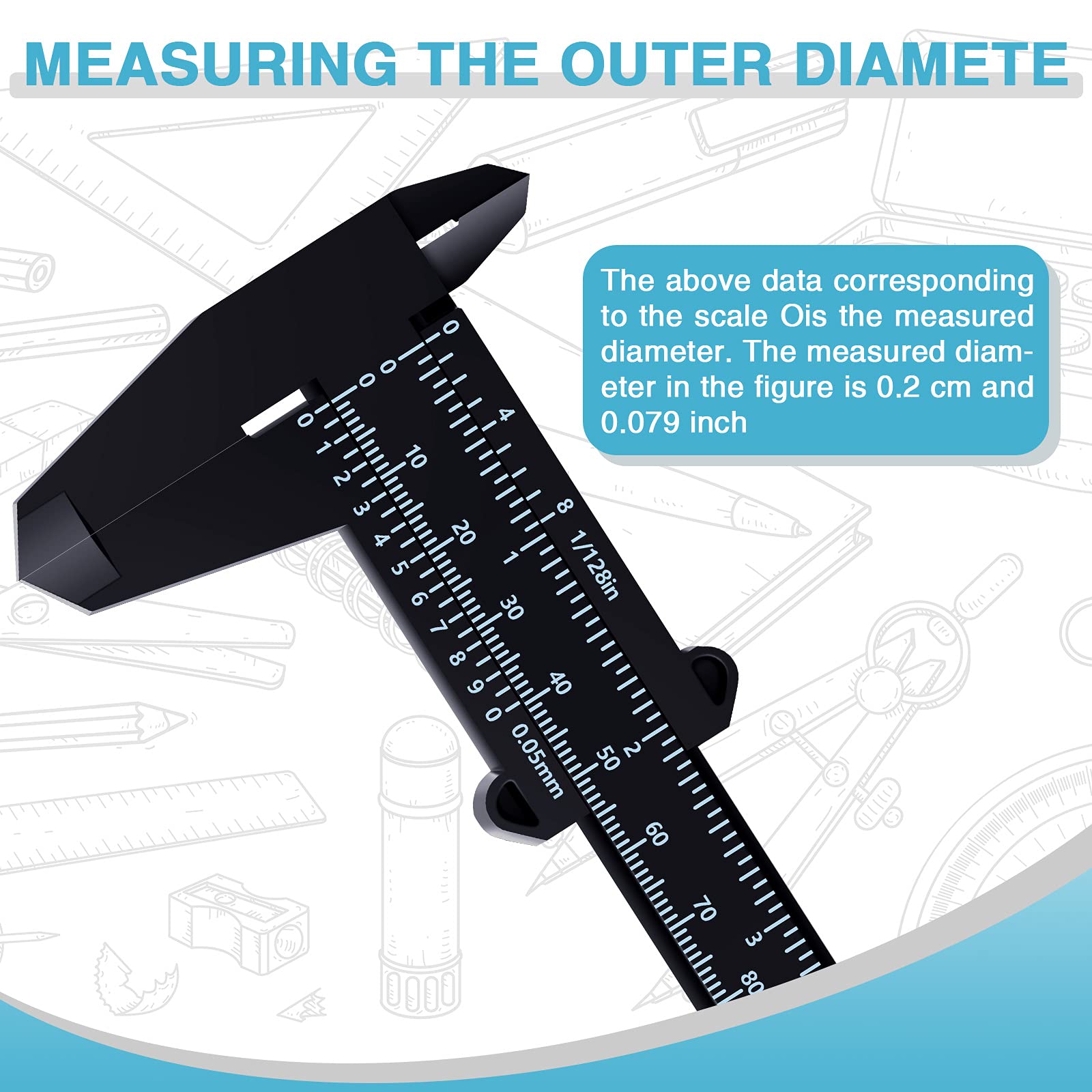 Mua Flutesan 6 Inch/ 150 mm Mini Plastic Caliper Double Scale Measuring ...