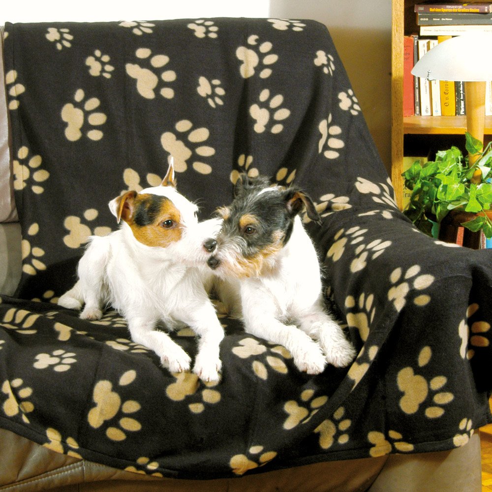 Amazon.com : Trixie Barney Fleece Blanket, 150 100 Cm, Black/ Beige ...