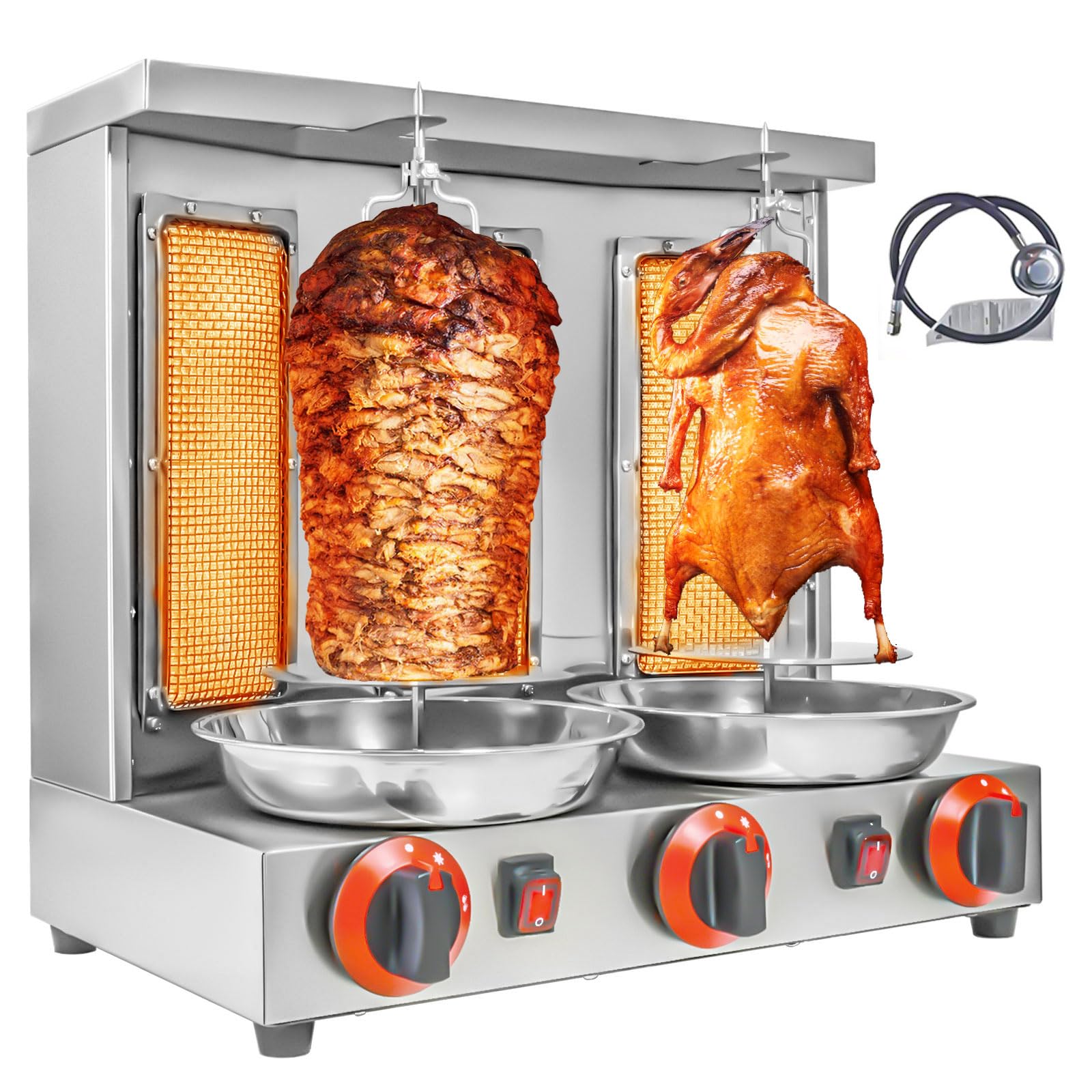 UNABLE TO TEST *** XGN Shawarma Machine 3 Burners Kebab Grill Vertical ...