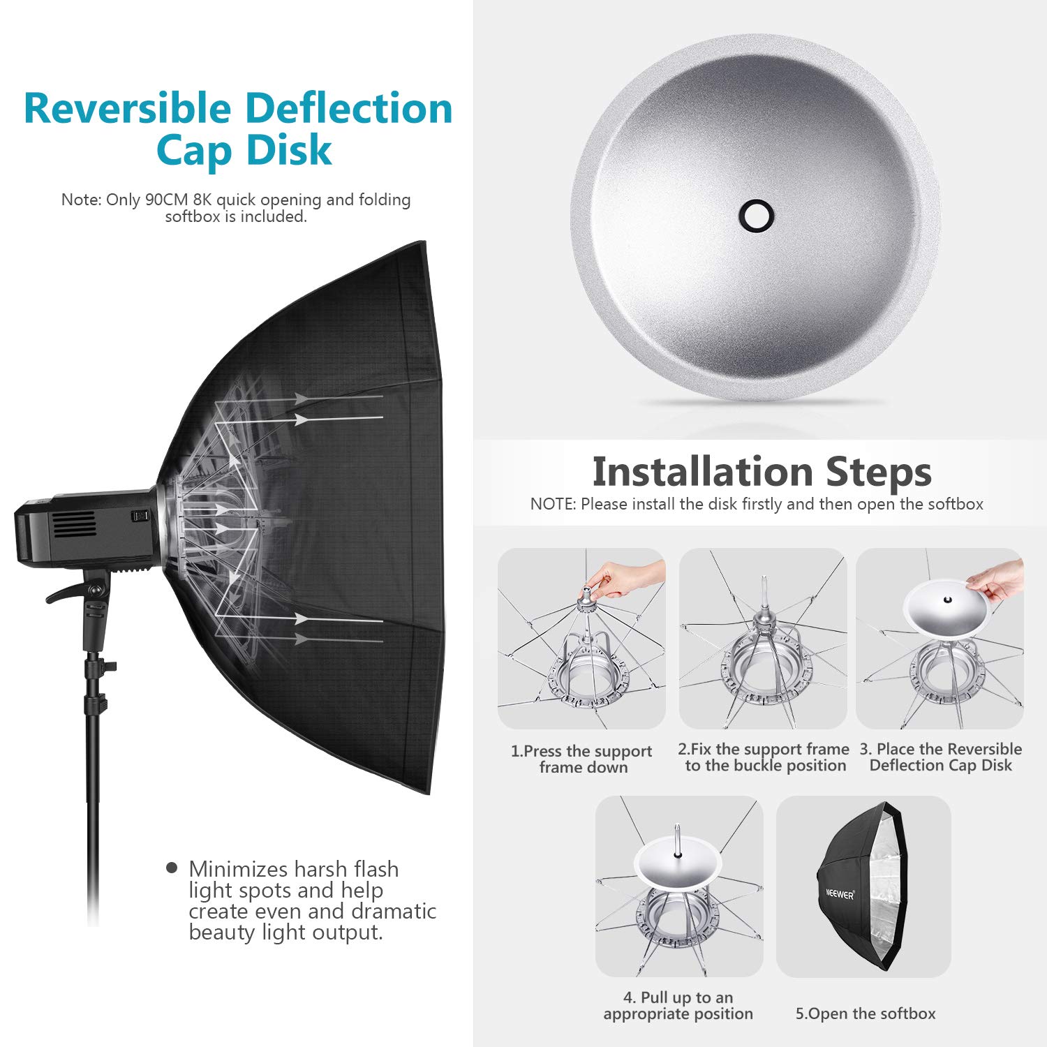 Mua Neewer 90 cm Octagonal Foldable Softbox with Bowens Mount, Diffuser ...