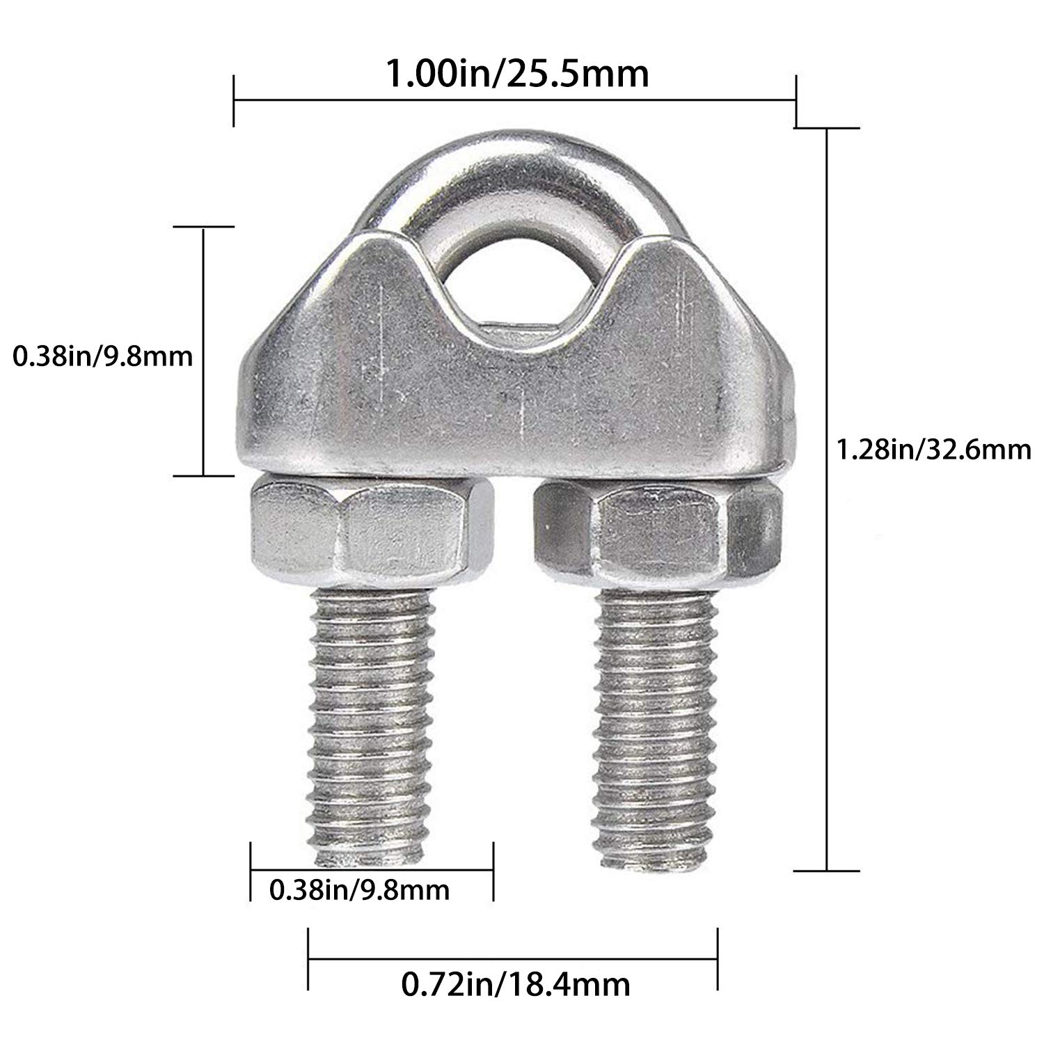 20 pieces of 304 Stainless Steel Wire Rope Clamp, M6 Cable Clamp for ...