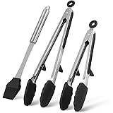 Pinza per alimenti in silicone Premium da cucina - Confezione da 3 - 7 ...