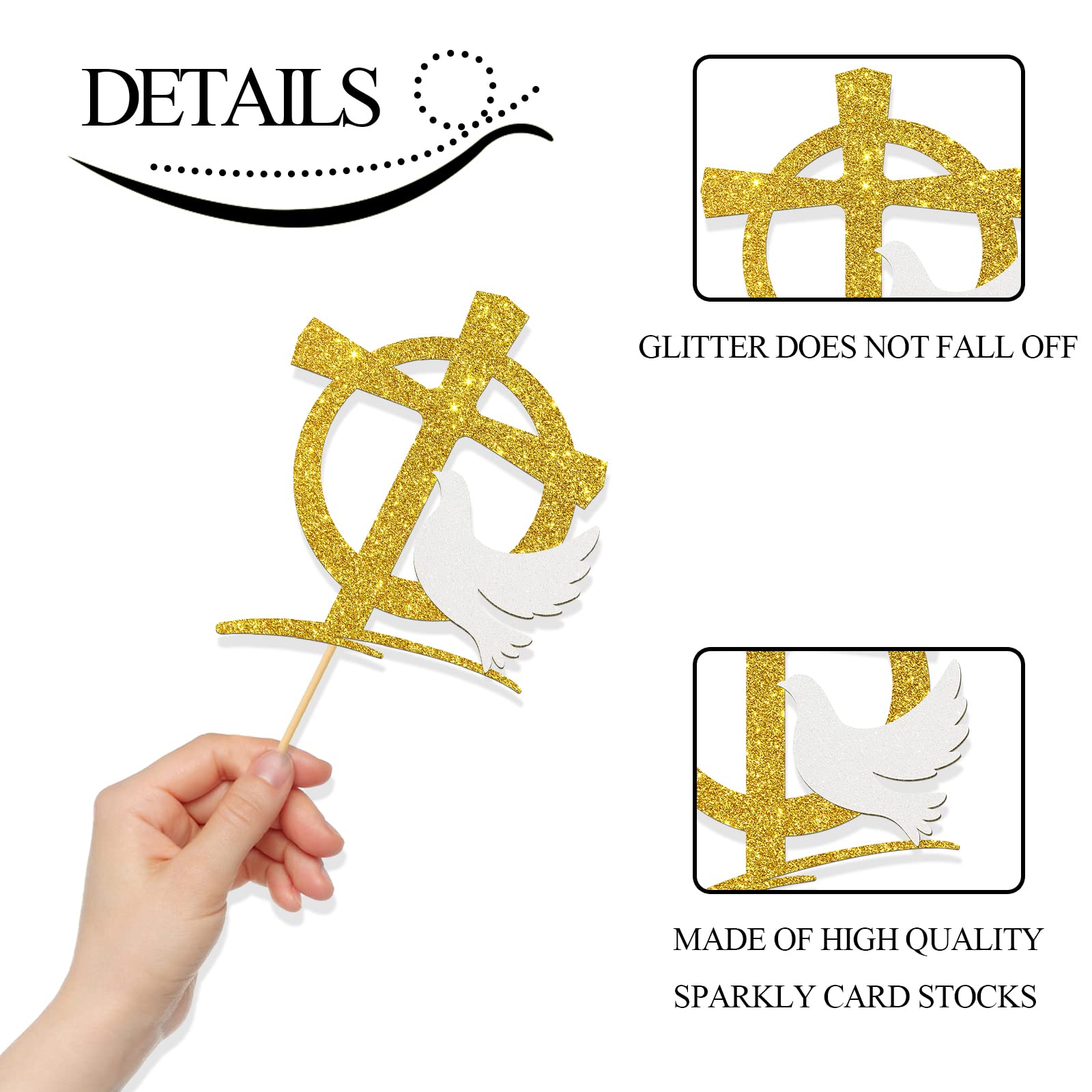 Mua Cross Cake Topper with Pigeon Dove/God Bless Mi Bautizo Cake Topper ...