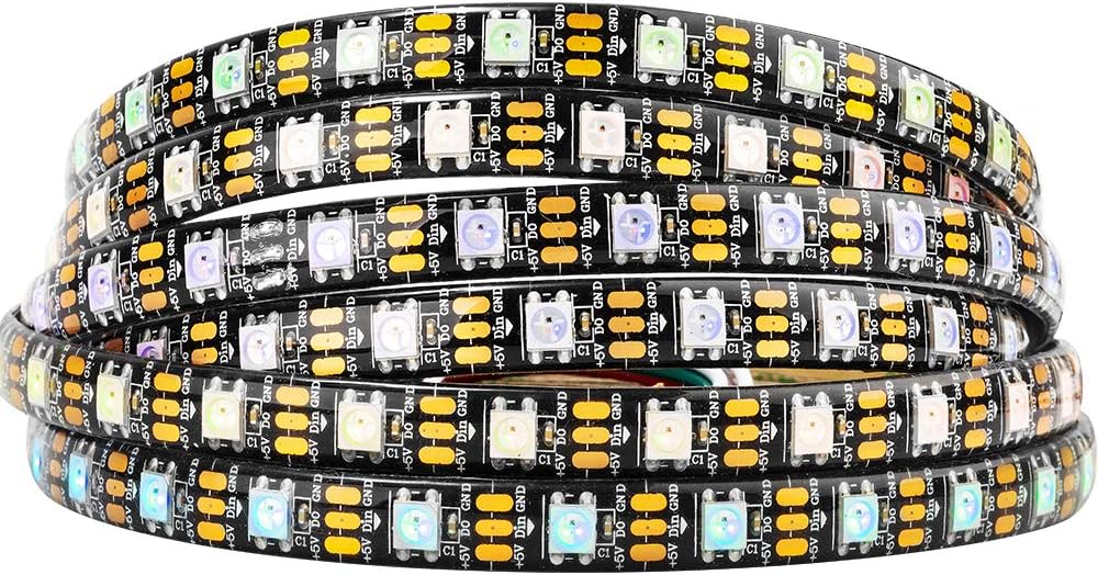 BTF-LIGHTING WS2812b 60leds/Pixels/m Waterproof IP65 Black PCB Flexible ...