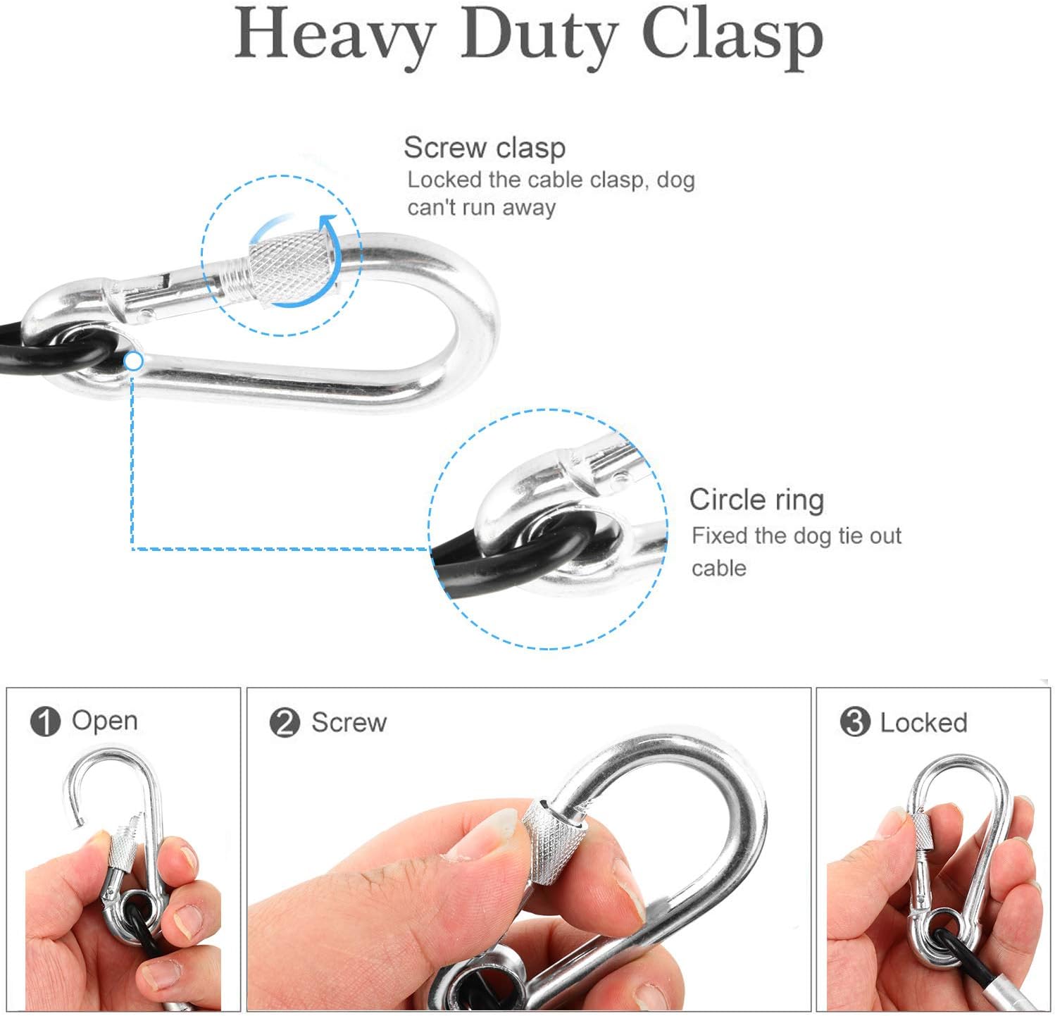 Dasmarine Dog Runner Tie Out Cable Dog Leash Run Trolley Training Lead ...