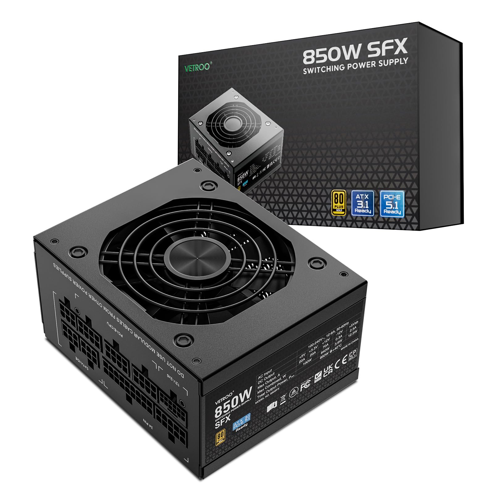 Mua Vetroo 850W SFX Power Supply ATX 3.1 & PCIE 5.1 Ready, 80 Plus Gold ...