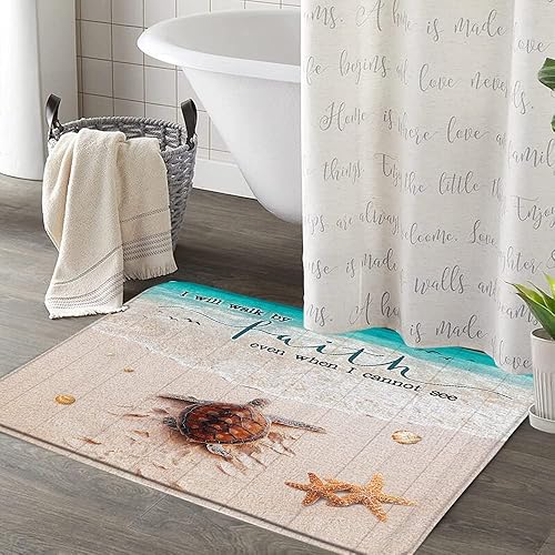 Seashell Rugs Bathroom Beach Starfish Bath Rugs, Sea Shell Ocean