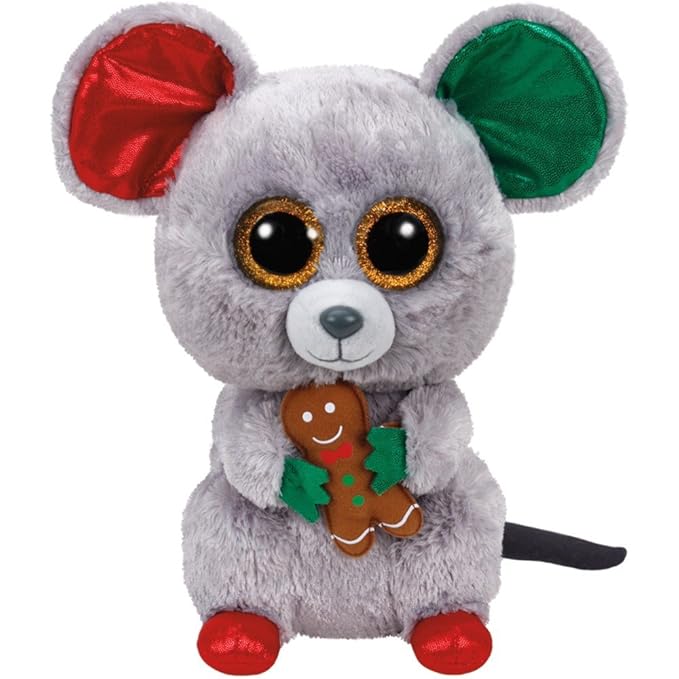 TY Beanie Boos Plush 37078 Mac - Xmas Mouse with Glitter Eyes 24cm ...