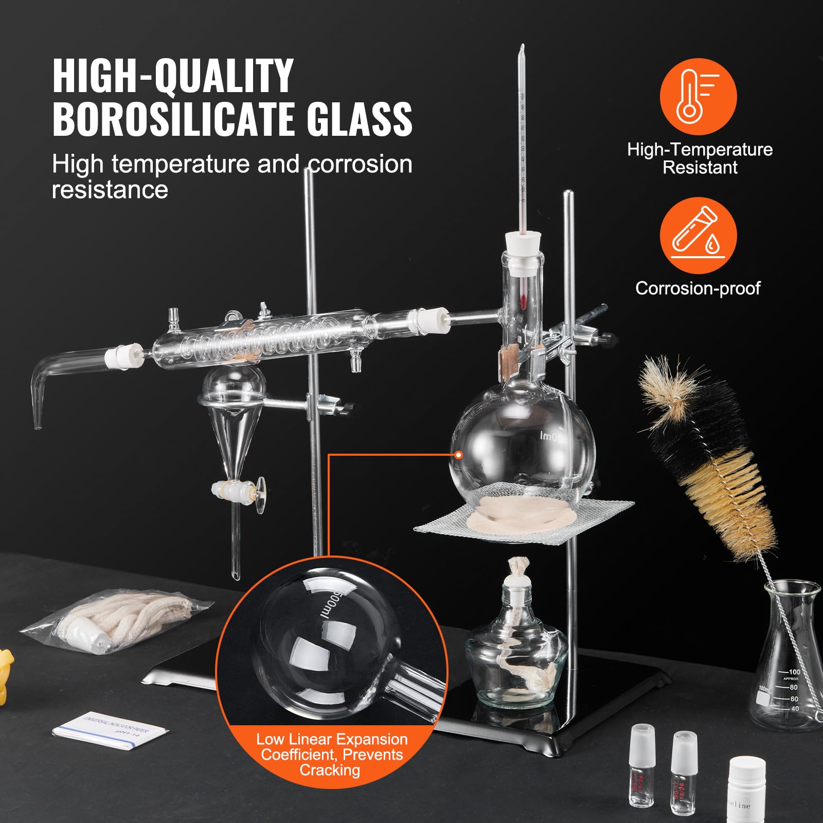 Mua VEVOR Essential Oil Distillation Kit, 500ml Distillation Apparatus ...