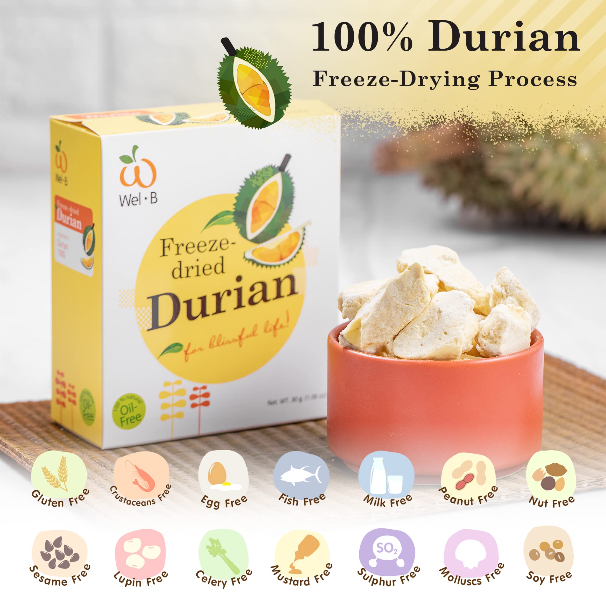 Mua Freeze Dried Fruit Snacks, Fresh Durian Freeze Dried to a Crispy ...
