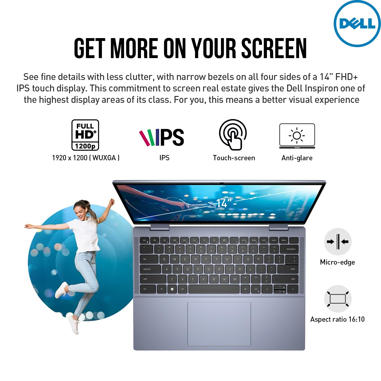 Mua Dell Inspiron 14 2 in 1 Touchscreen Laptop, 14 Inch FHD+ Touch ...