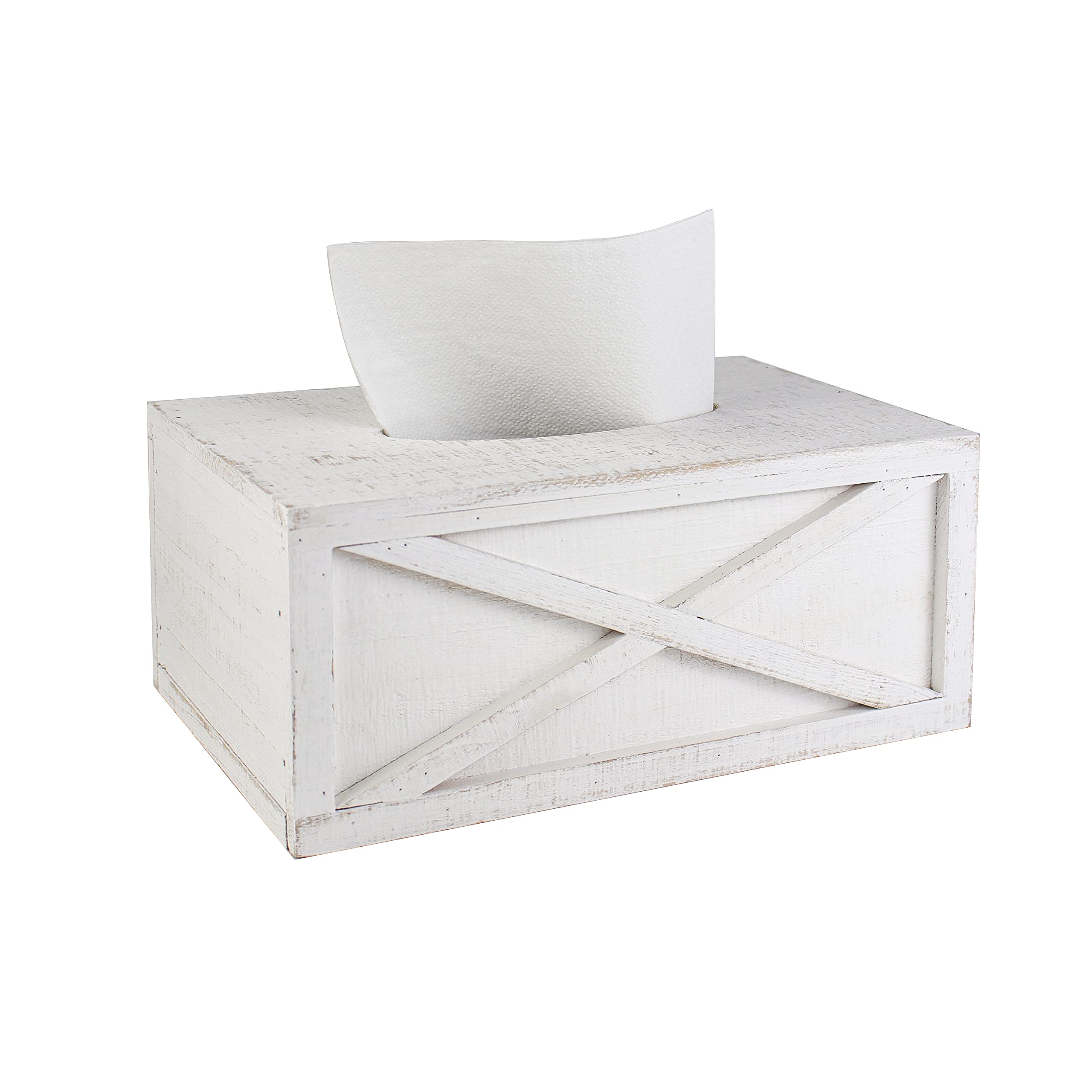 Karisky Rustic Rectangular Fir Wood Tissue Box Cover Holder with Slide ...
