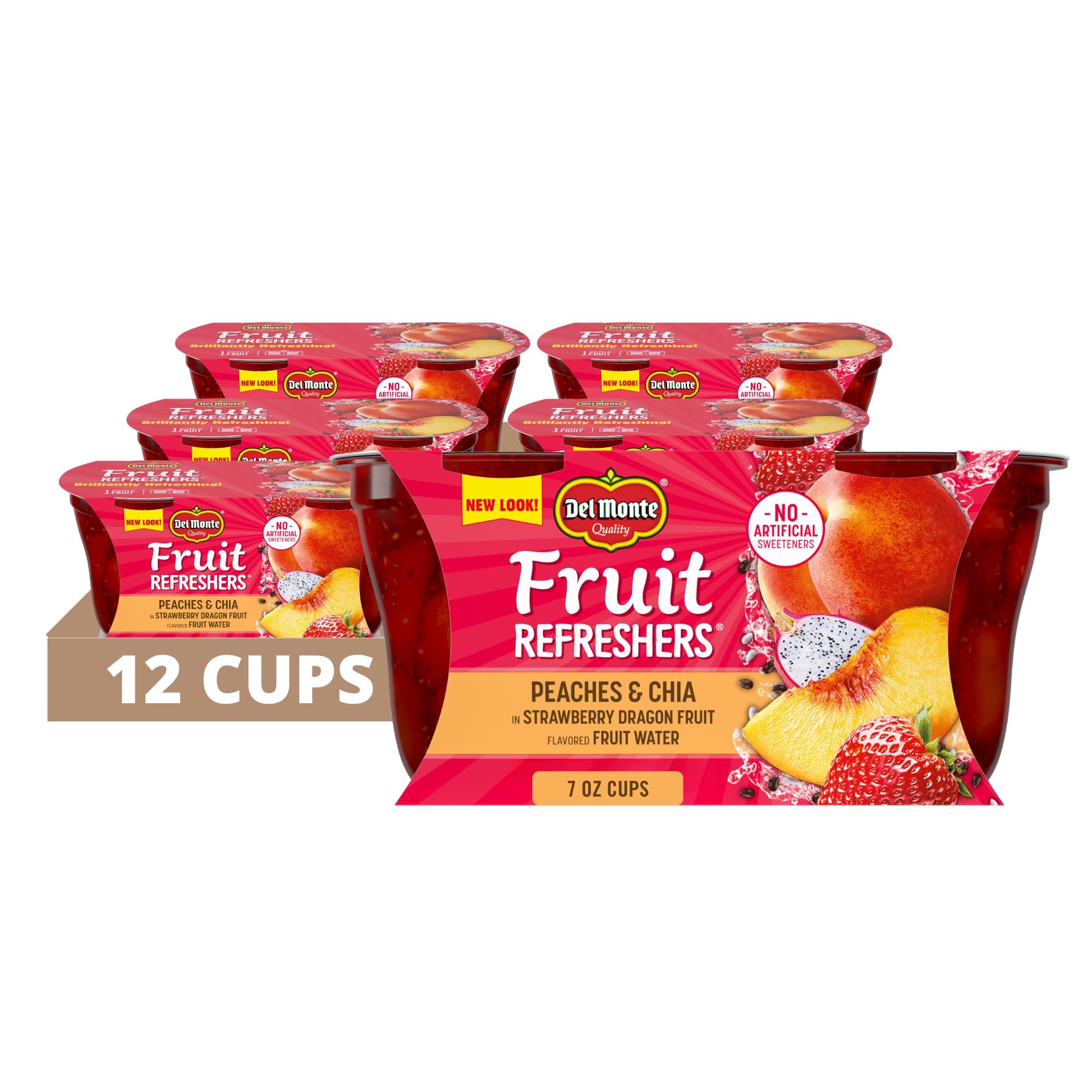 Del Monte FRUIT AND CHIA FRUIT CUP Snacks, Peaches in Strawberry Dragon ...