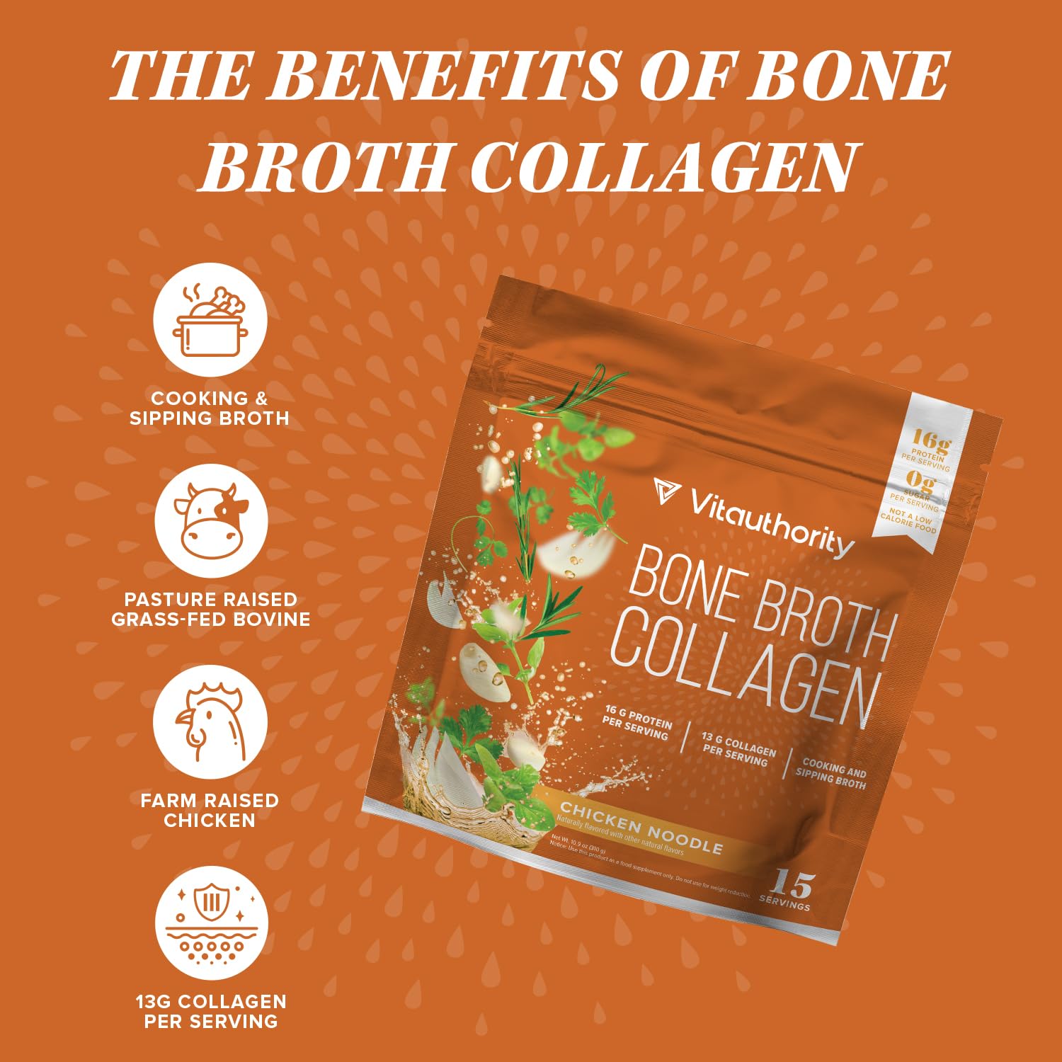 Mua Vitauthority Bone Broth Collagen Delicious Chicken Noodle Flavored ...