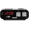 Amazon.com: Sharp Digital Alarm Clock with 2X Power Outlets with Surge ...